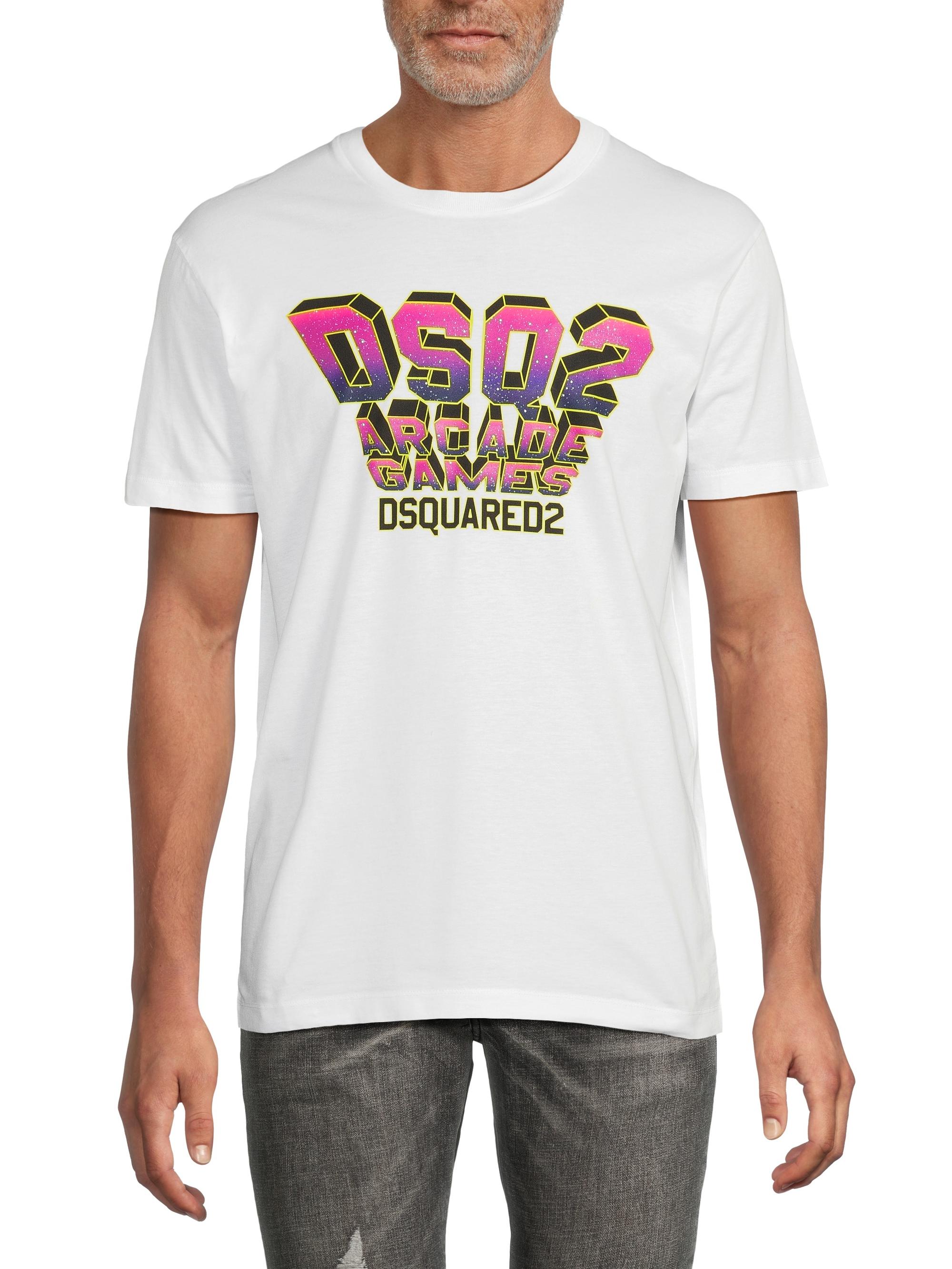 Click here for Dsquared2 Mens DSQ2 Arcade Graphic Cotton T-Shirt... prices