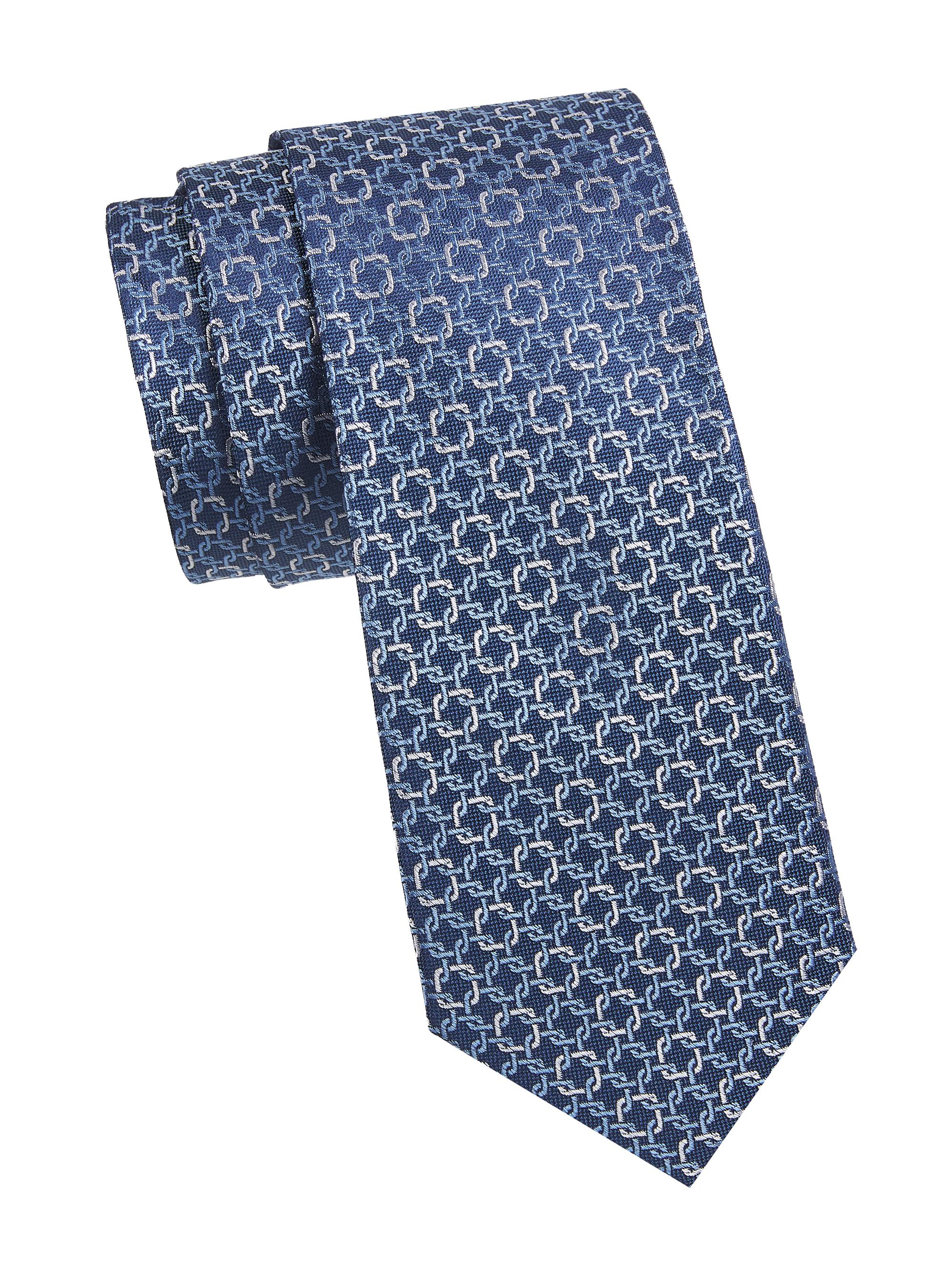 Click here for Saks Fifth Avenue Mens Link Silk Tie - Navy Blue prices