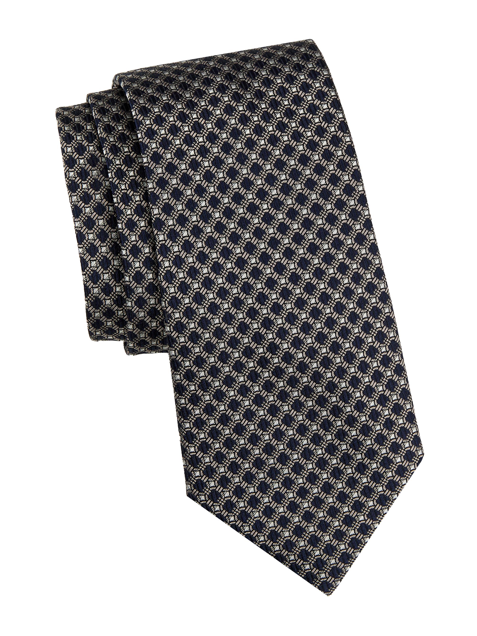 Click here for Canali Mens Geometric Silk Tie - Navy prices
