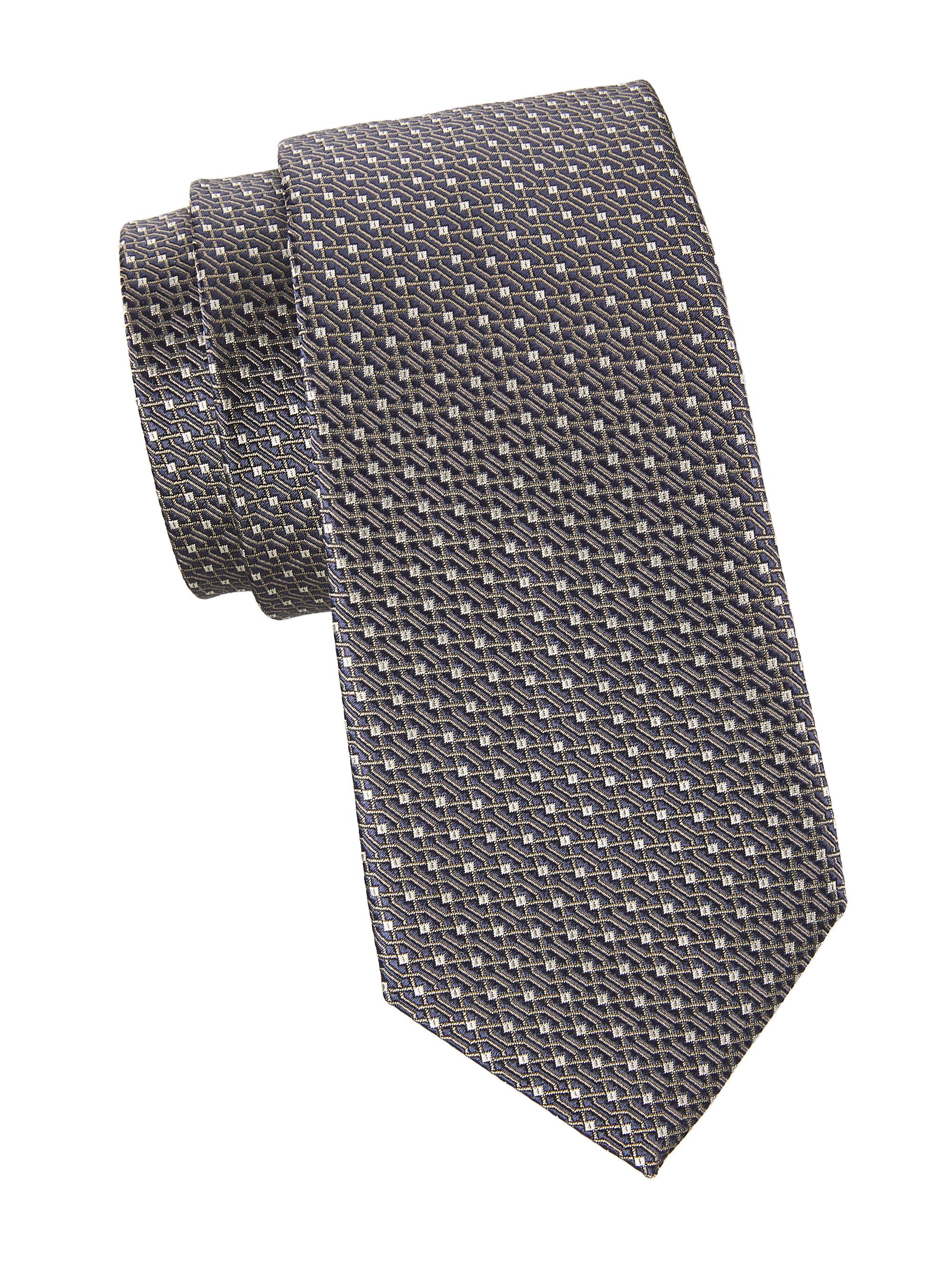 Click here for Canali Mens Dot Silk Tie - Navy prices
