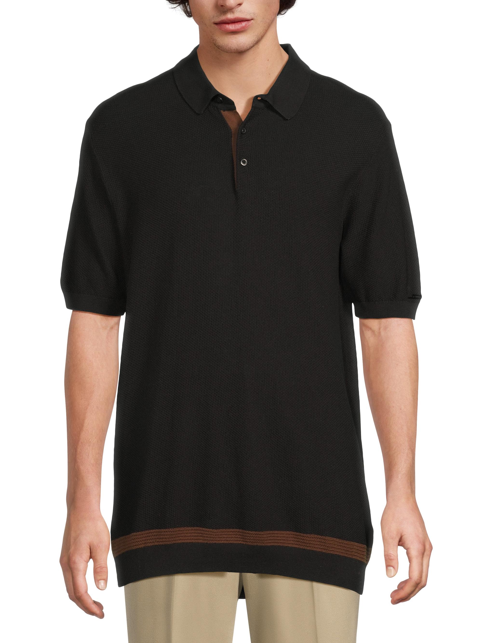 Click here for Karl Lagerfeld Paris Mens Cotton Polo Shirt - Blac... prices