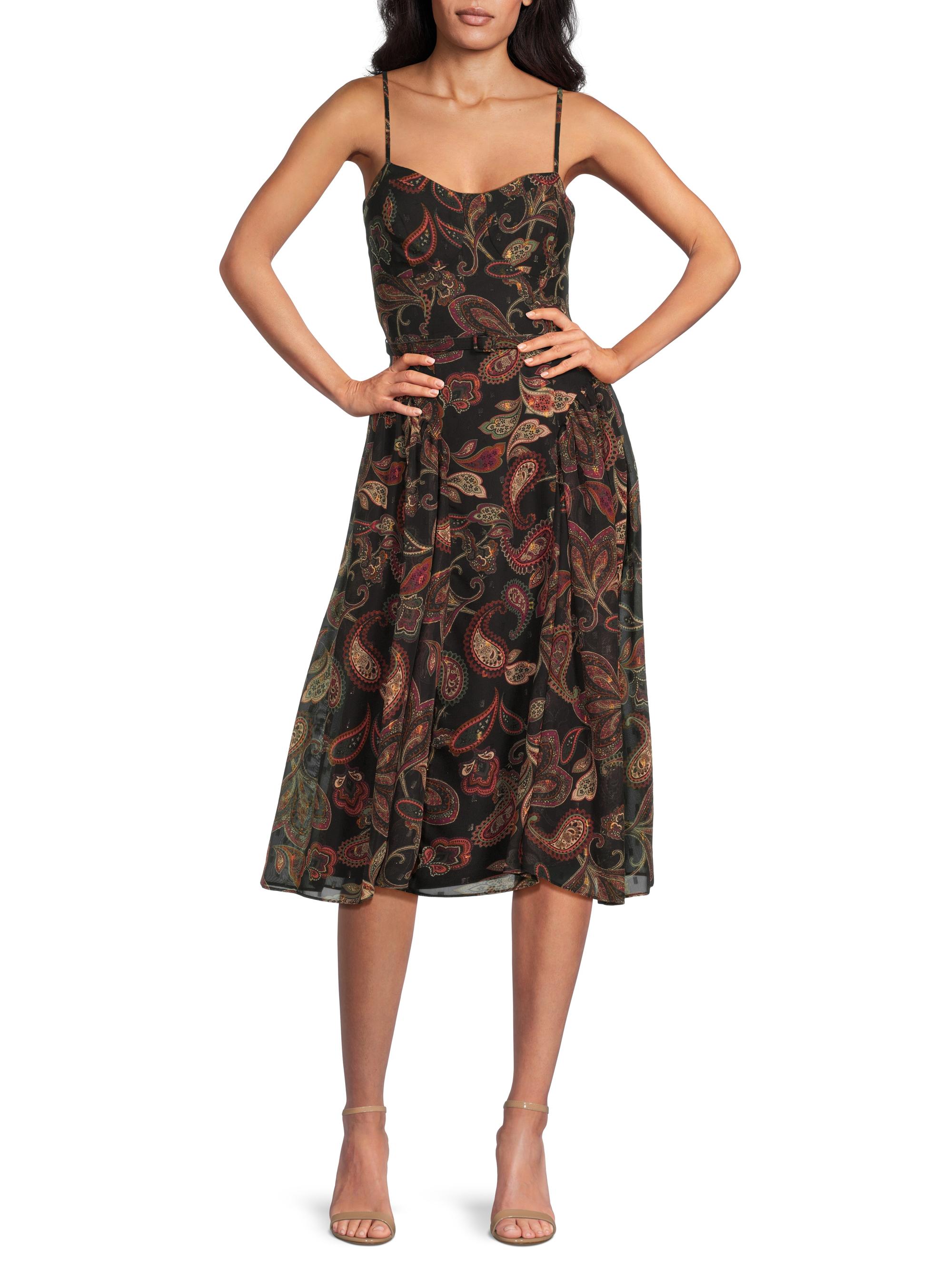 Click here for Bcbg Womens Printed Sweetheart Neck Midi Dress - C... prices