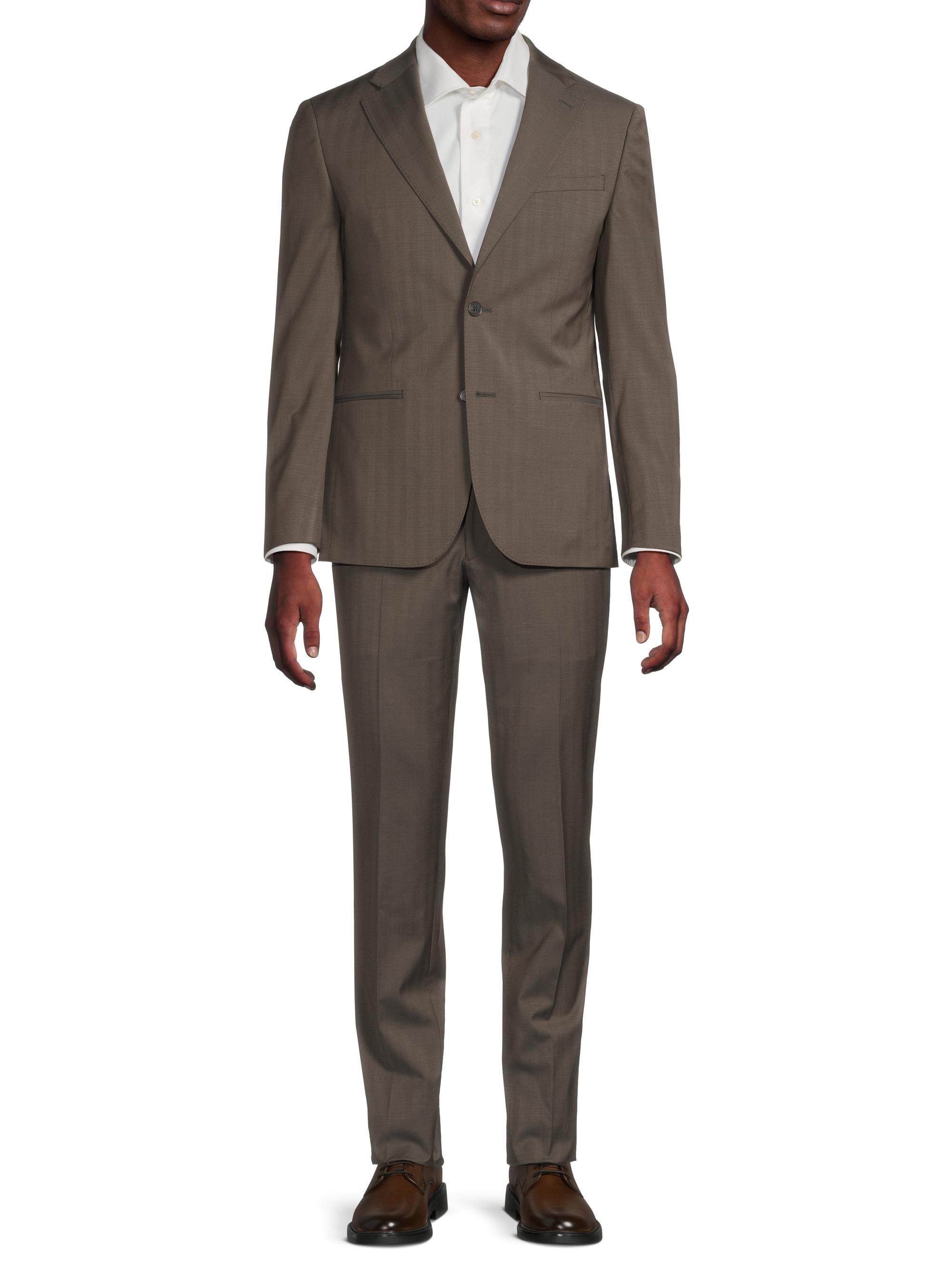 Click here for Calvin Klein Mens Wool-Blend Slim-Fit Suit - Olive... prices