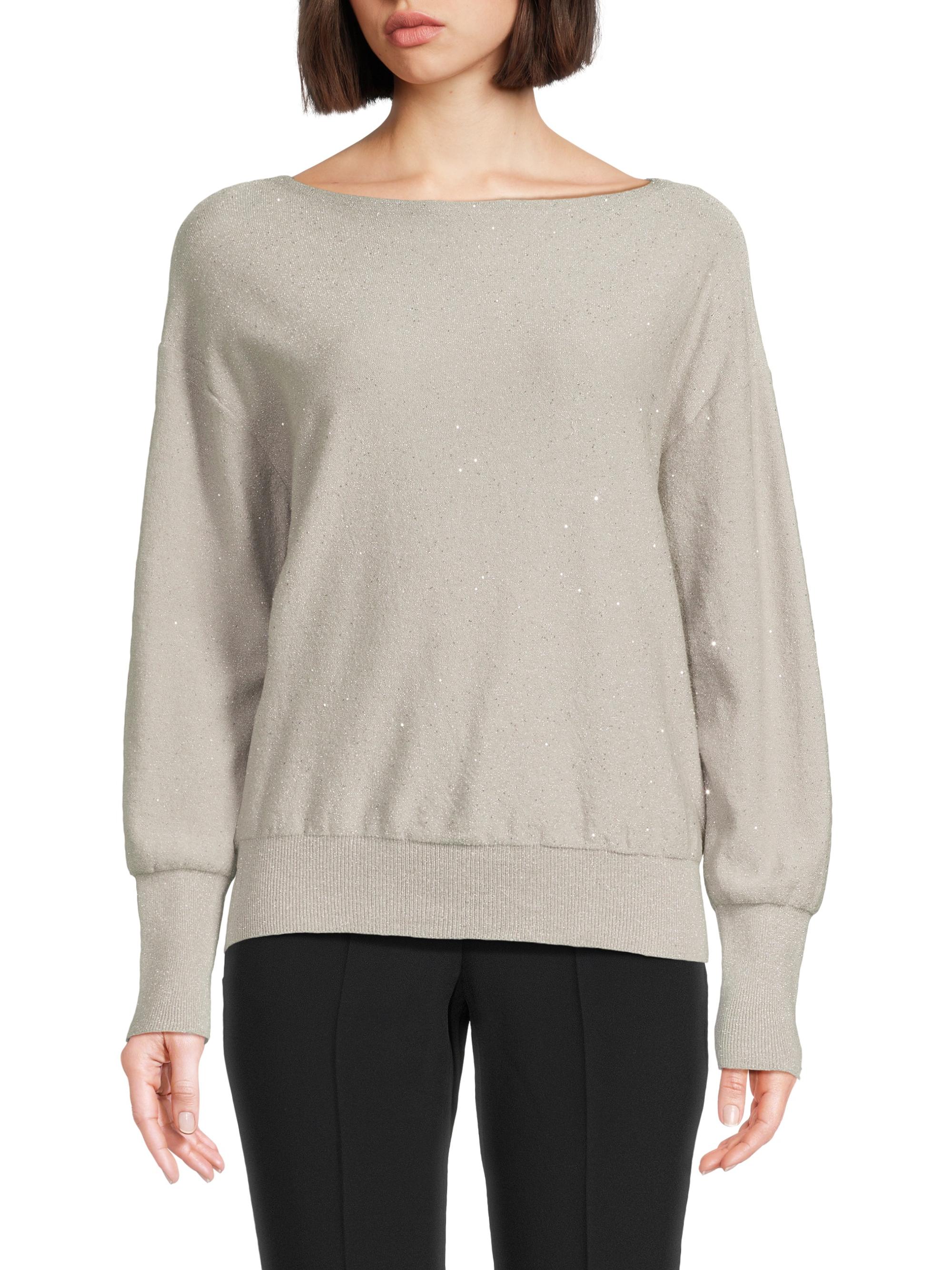 Click here for Saks Fifth Avenue Womens Sparkle Sweater - Silver... prices