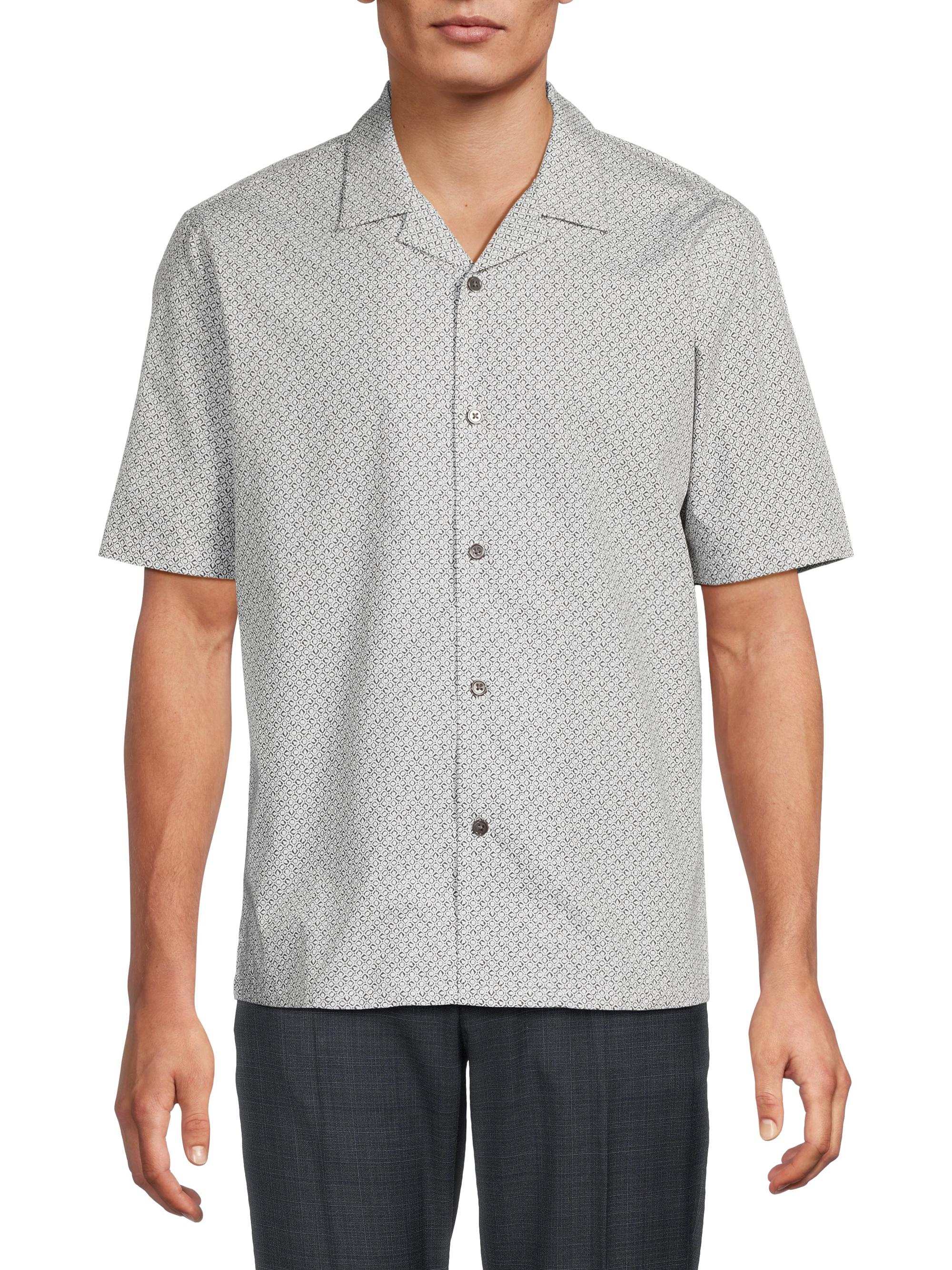 Click here for Theory Mens Daze Geo Shell Print Button Down Shirt... prices