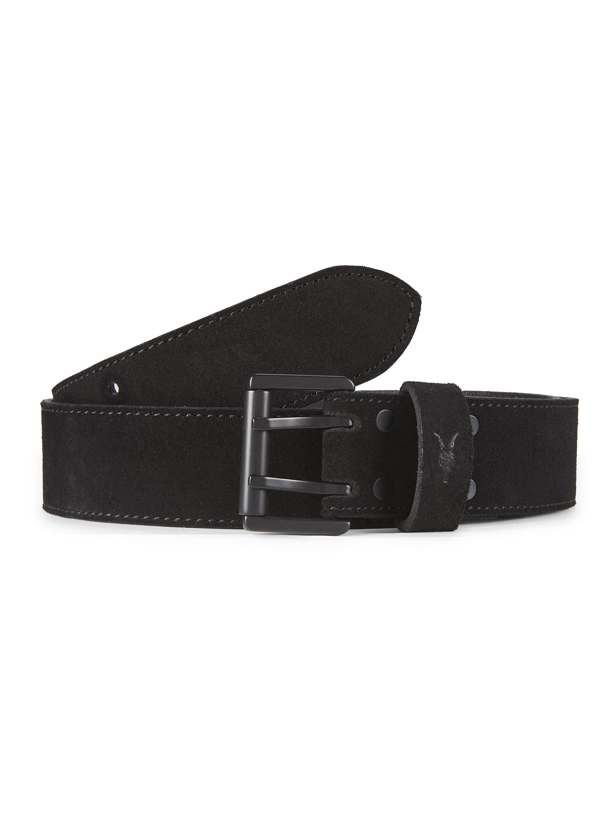 Click here for Allsaints Mens Leather Eyelet Belt - Black Matte -... prices