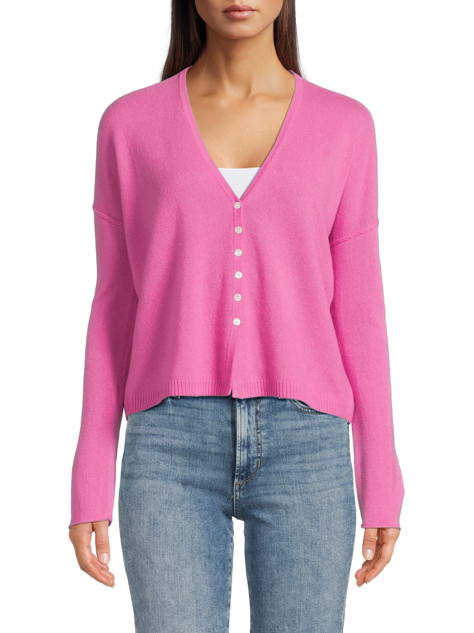 Click here for Design 365 Womens V-Neck Cashmere Cardigan - Chate... prices