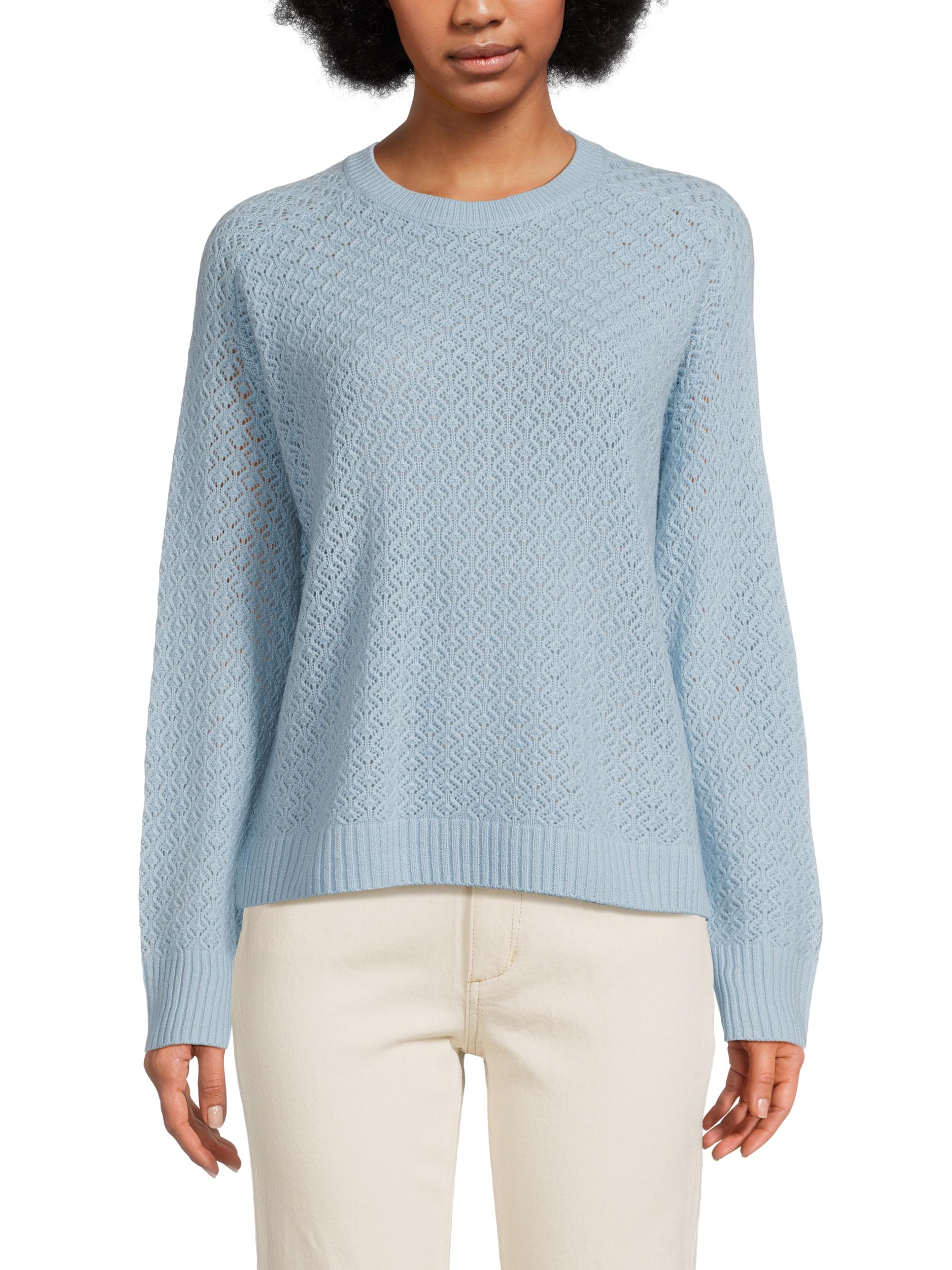 Click here for Design 365 Womens Pointelle-Knit Cashmere Sweater... prices