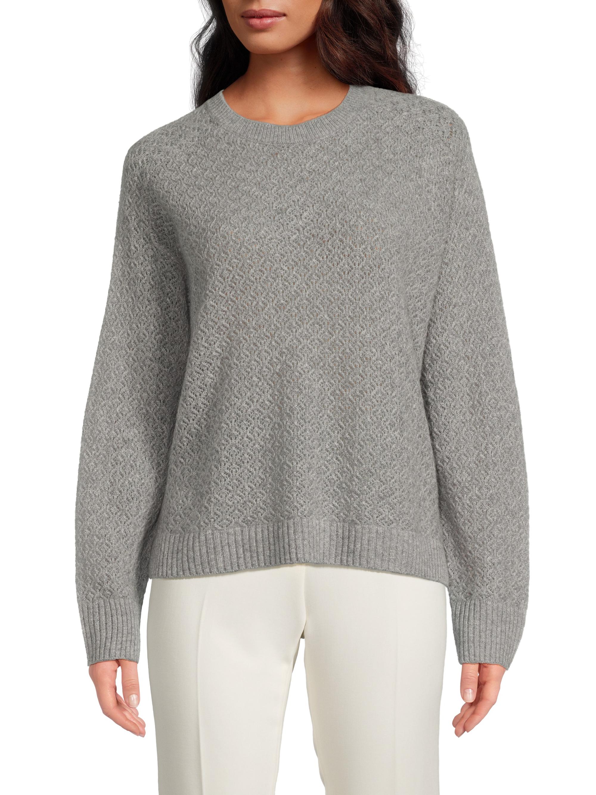 Click here for Design 365 Womens Pointelle-Knit Cashmere Sweater... prices