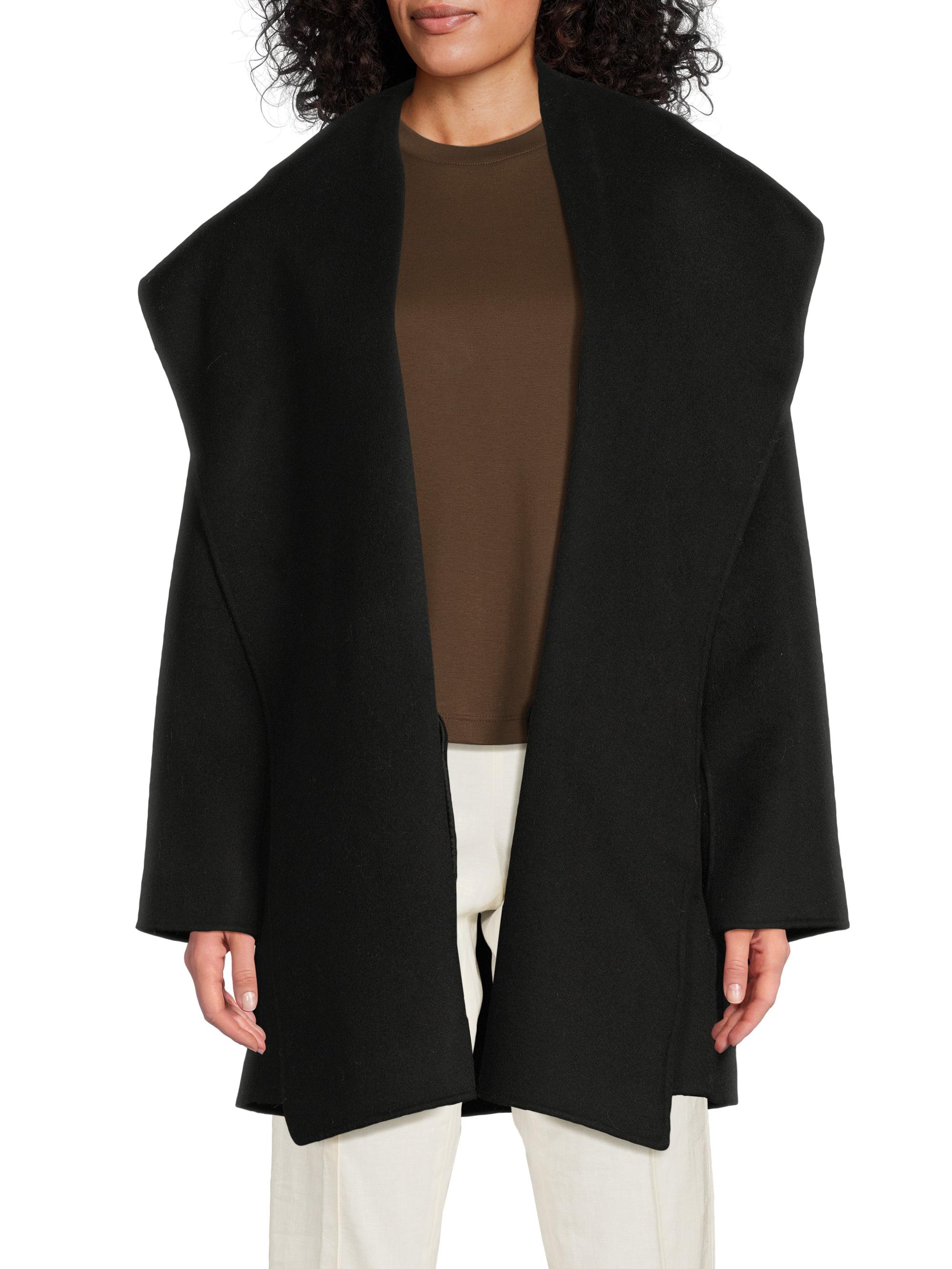 Click here for Vince Womens Hooded Wool-Blend Coat - Black - Size... prices