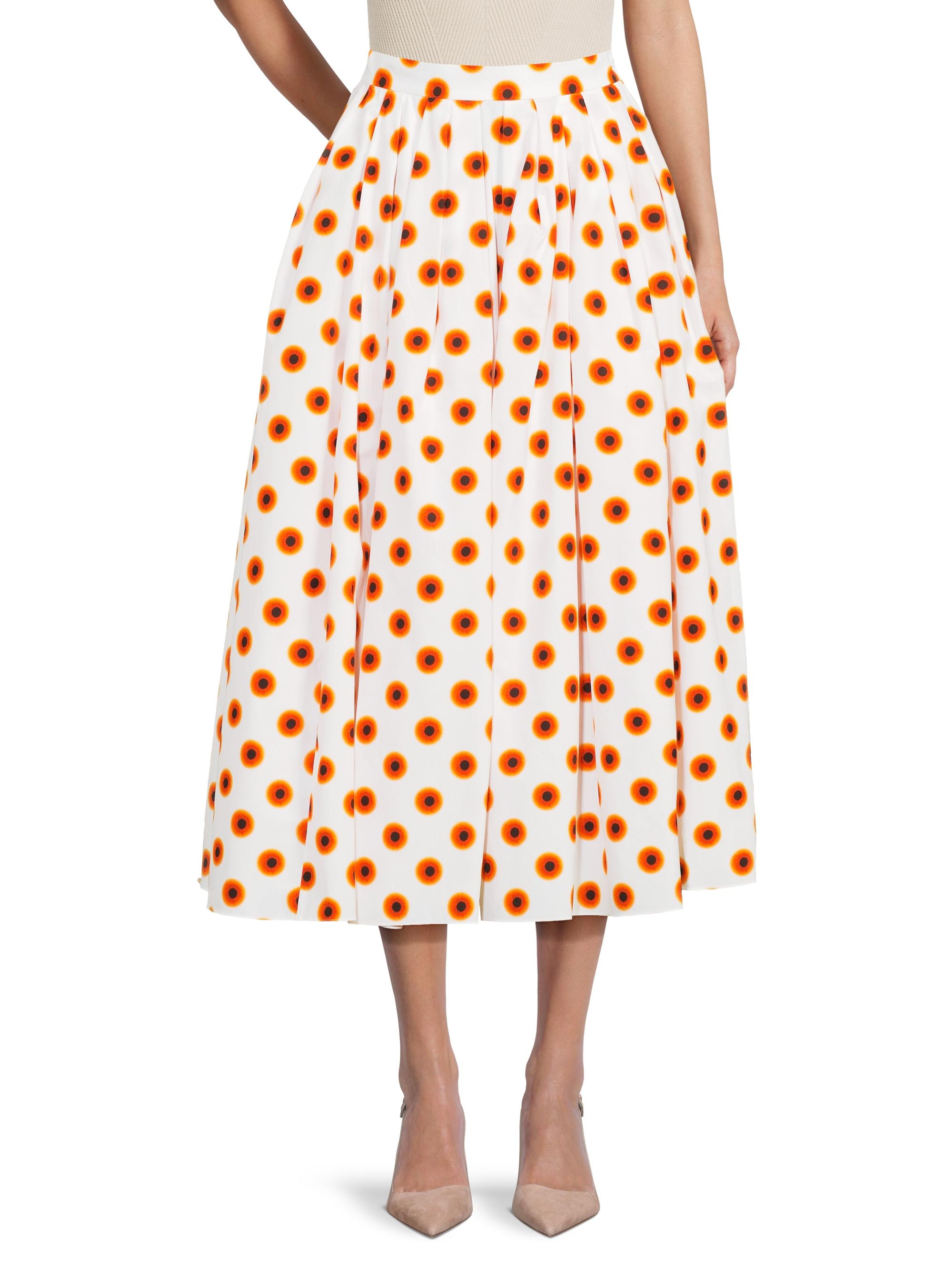 Click here for Mcqueen Womens Pleated Polka Dot Midi-Skirt - Suns... prices