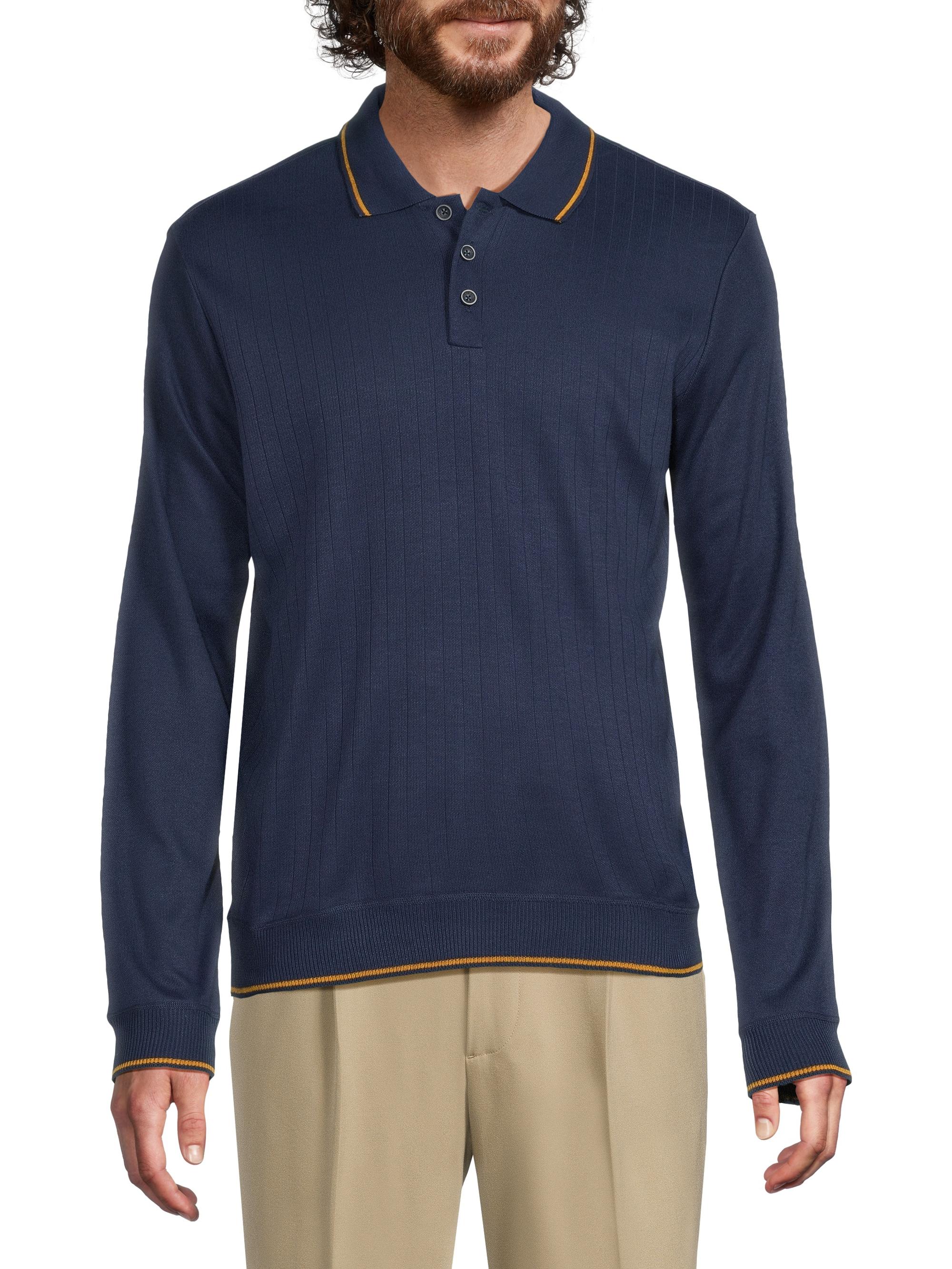 Click here for Joes Jeans Mens Ribbed Polo Sweater - Navy - Size... prices