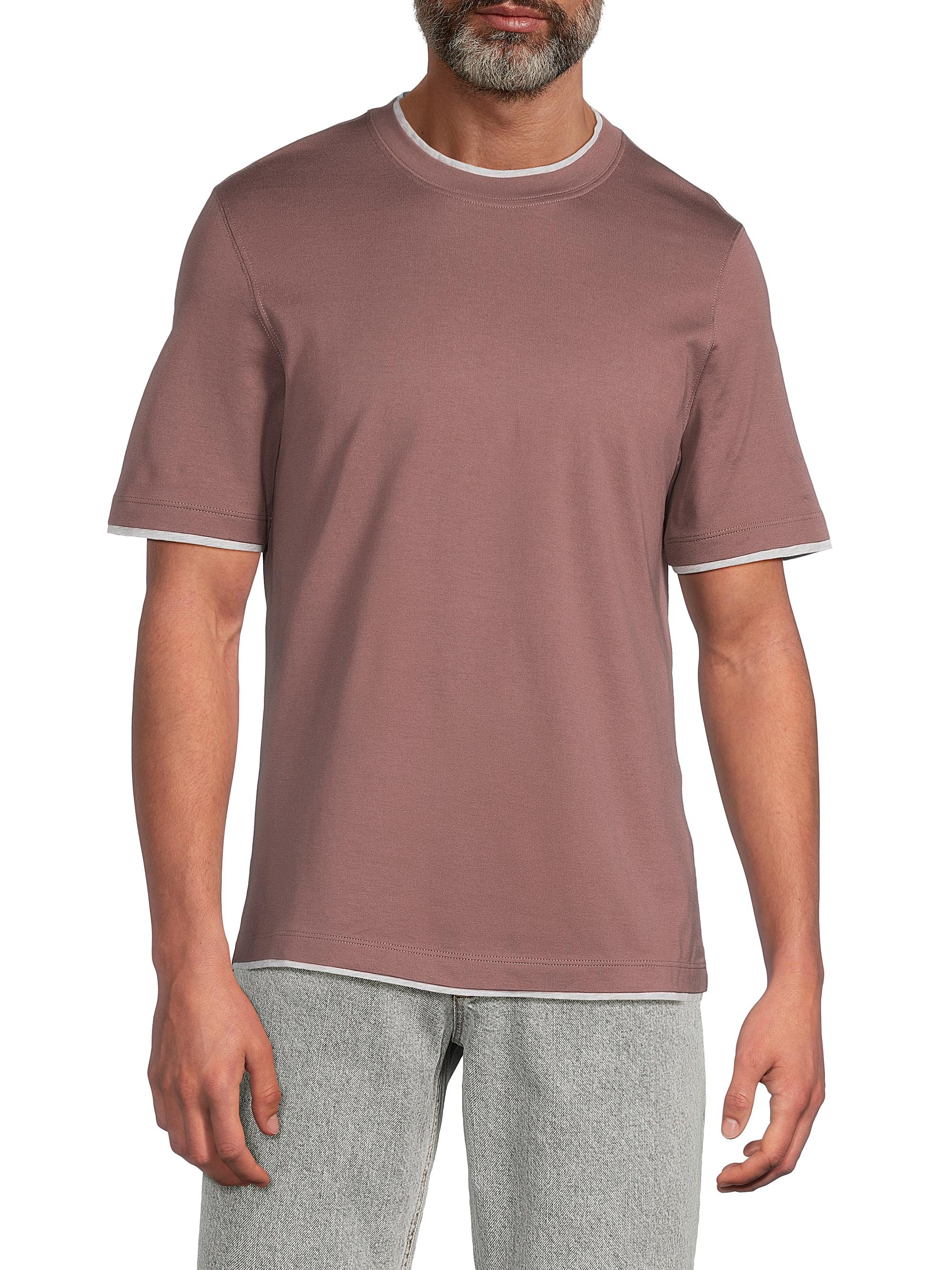 Click here for Brunello Cucinelli Mens Contrast-Trim Cotton T-Shi... prices