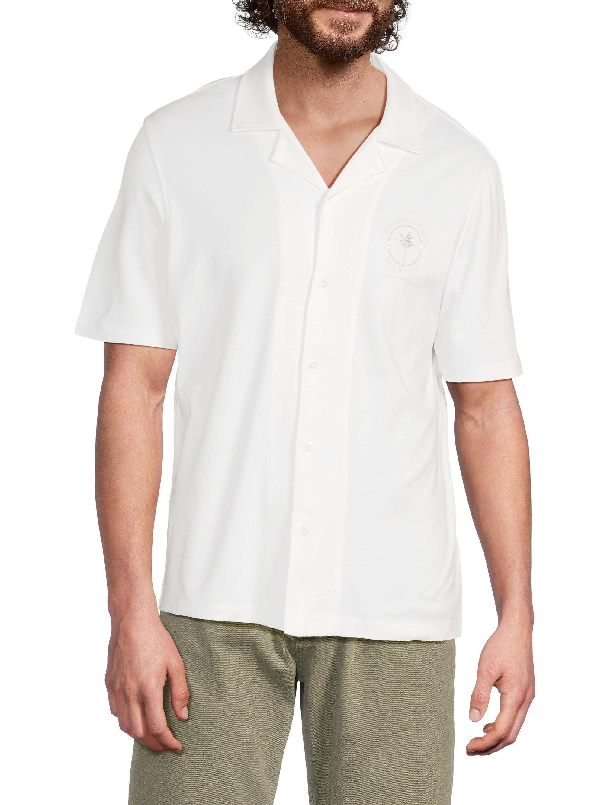 Click here for Brunello Cucinelli Mens Embroidered Cotton Camp Sh... prices