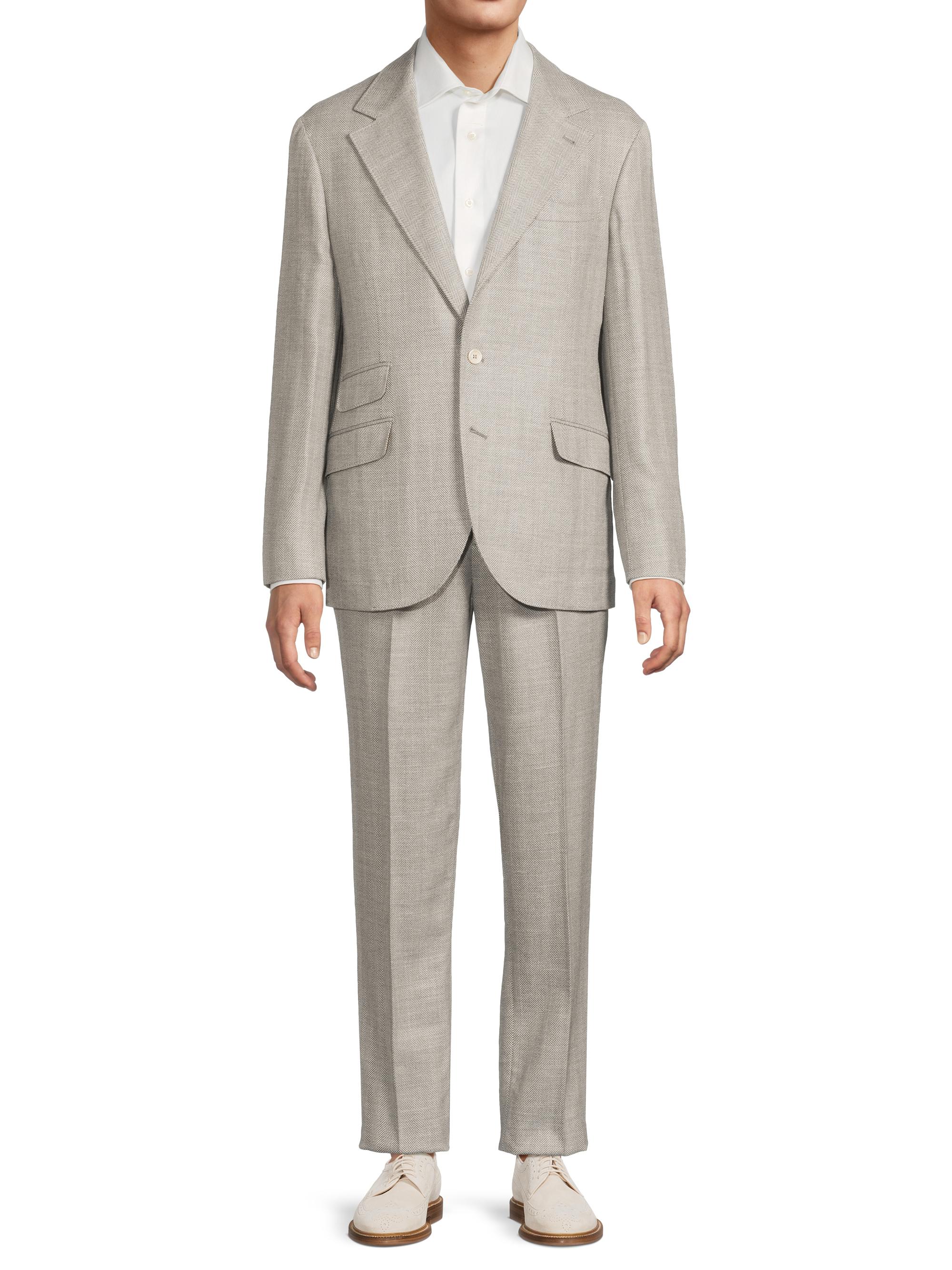Click here for Brunello Cucinelli Mens Wool-Silk-Linen Modern-Fit... prices