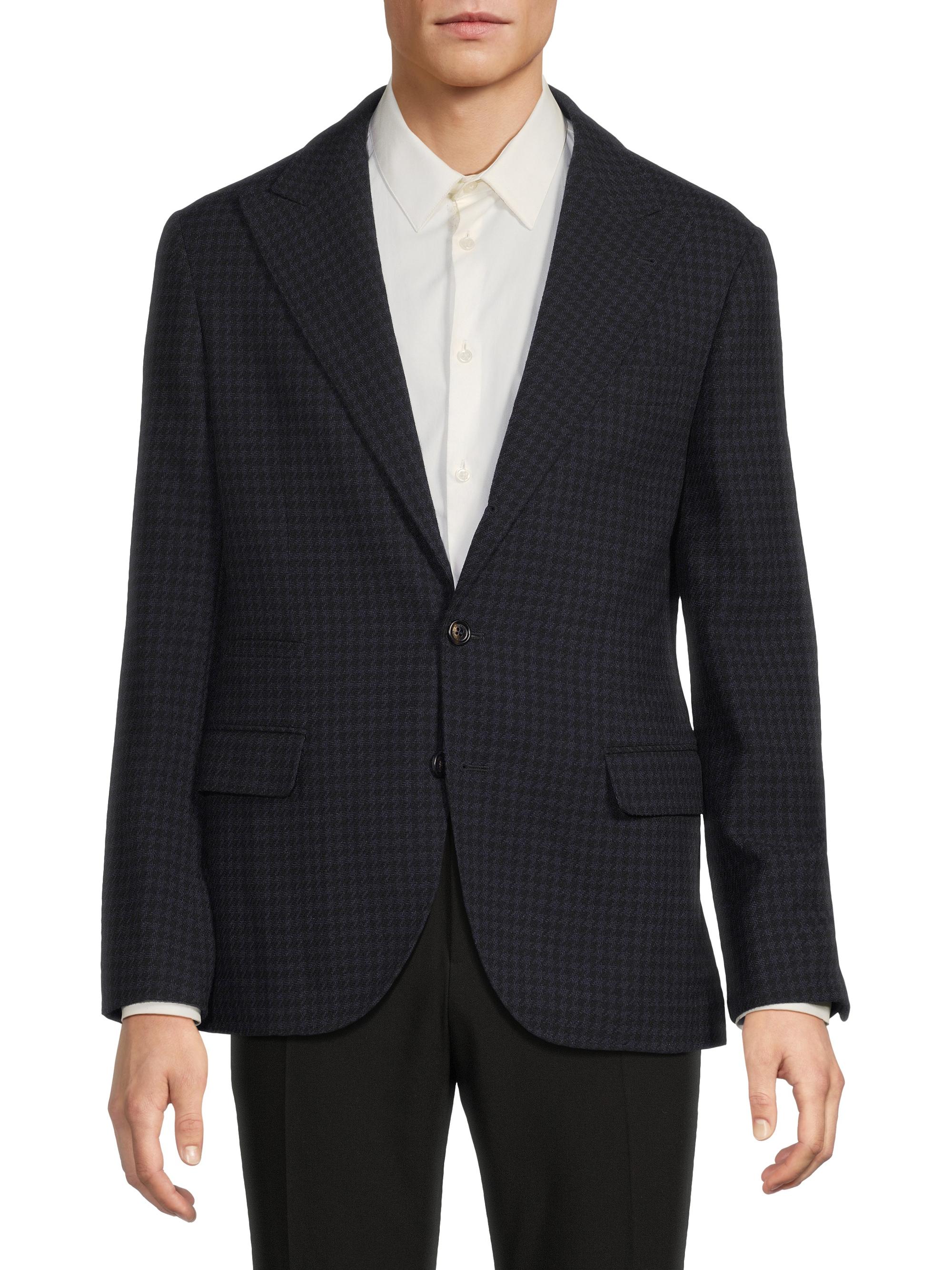 Click here for Brunello Cucinelli Mens Houndstooth Wool-Silk Mode... prices