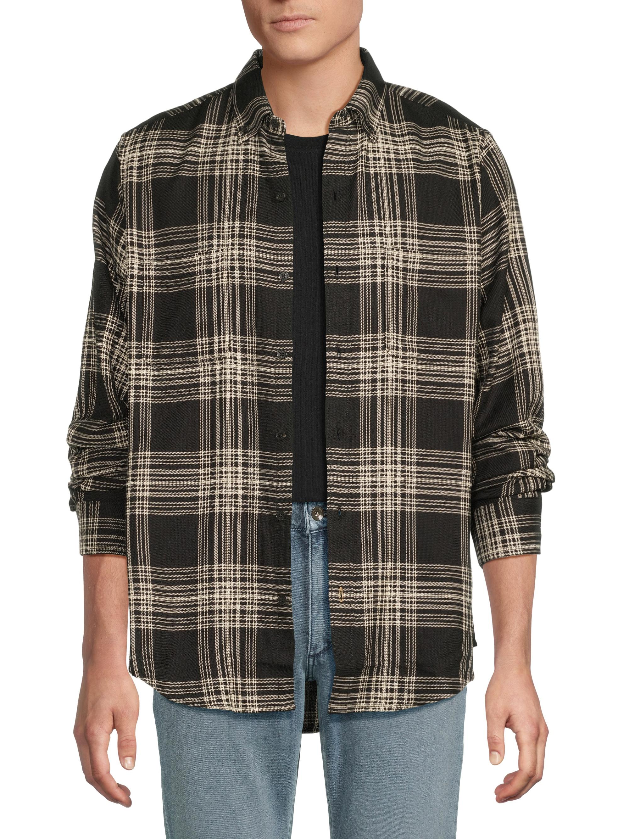 Click here for Scotch & Soda Mens Textured Plaid Shirt - Anthraci... prices