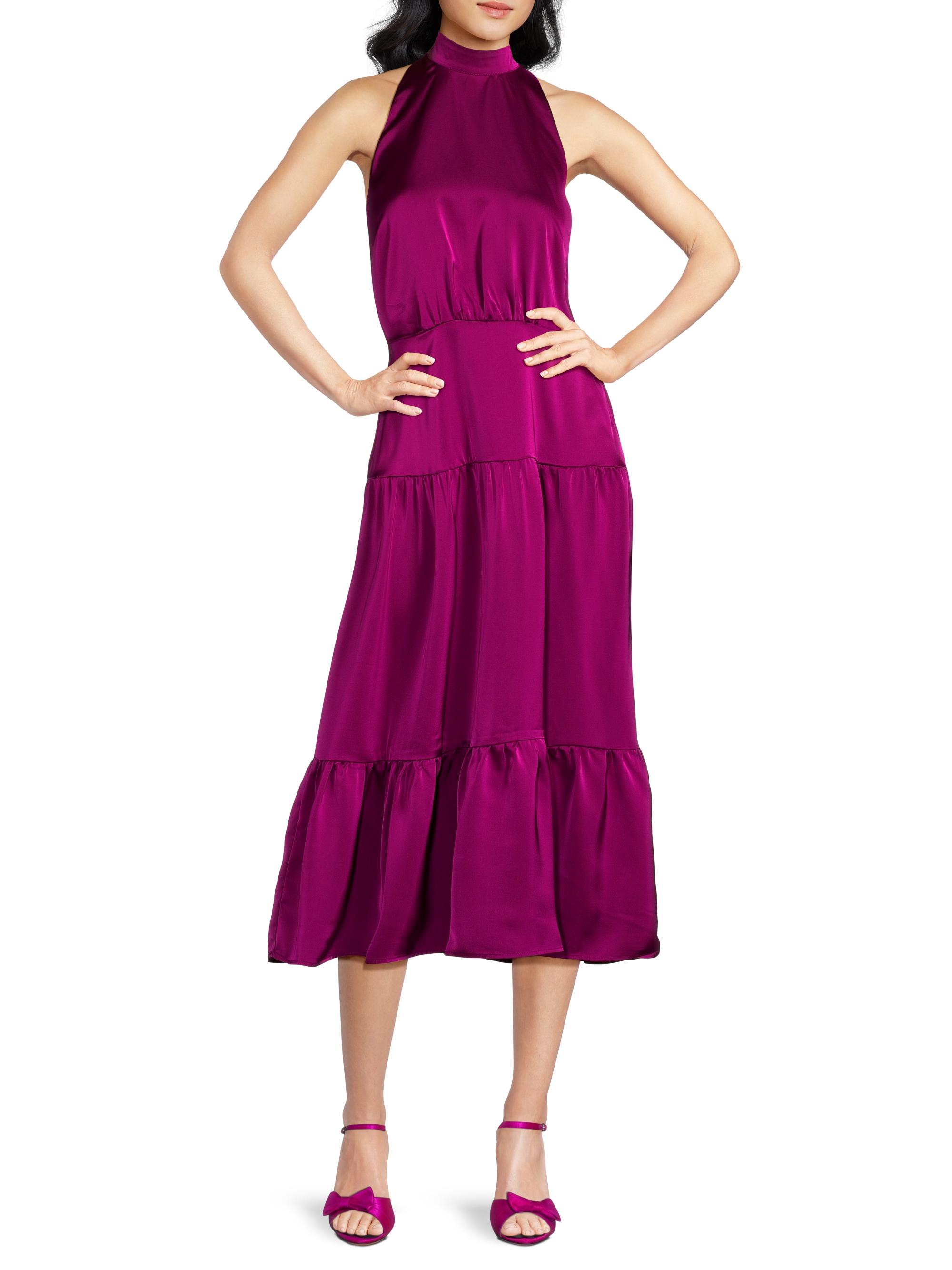 Click here for Sam Edelman Womens Fluid Satin Halter Midi-Dress -... prices