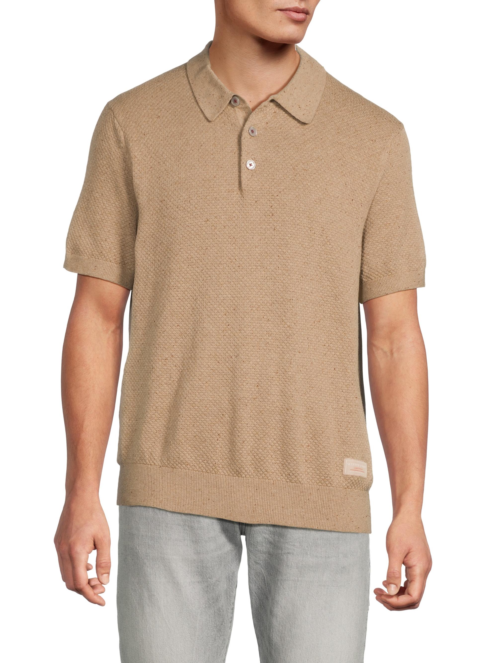 Click here for Scotch & Soda Mens Neos Textured Cotton-Blend Polo... prices