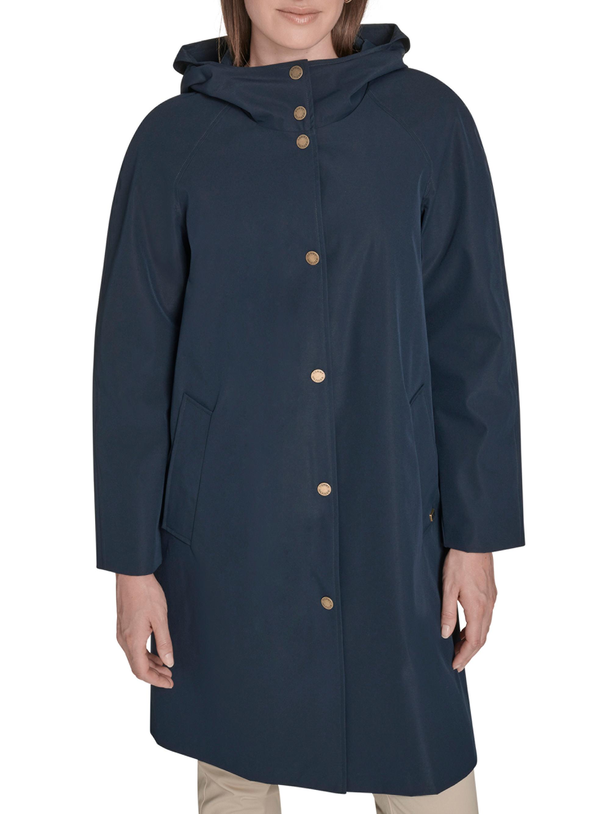 Click here for Tommy Hilfiger Womens Hooded Rain Coat - Navy - Si... prices