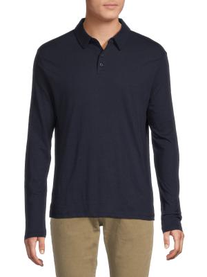 Click here for Saks Fifth Avenue Mens Long-Sleeve Polo Shirt - Na... prices