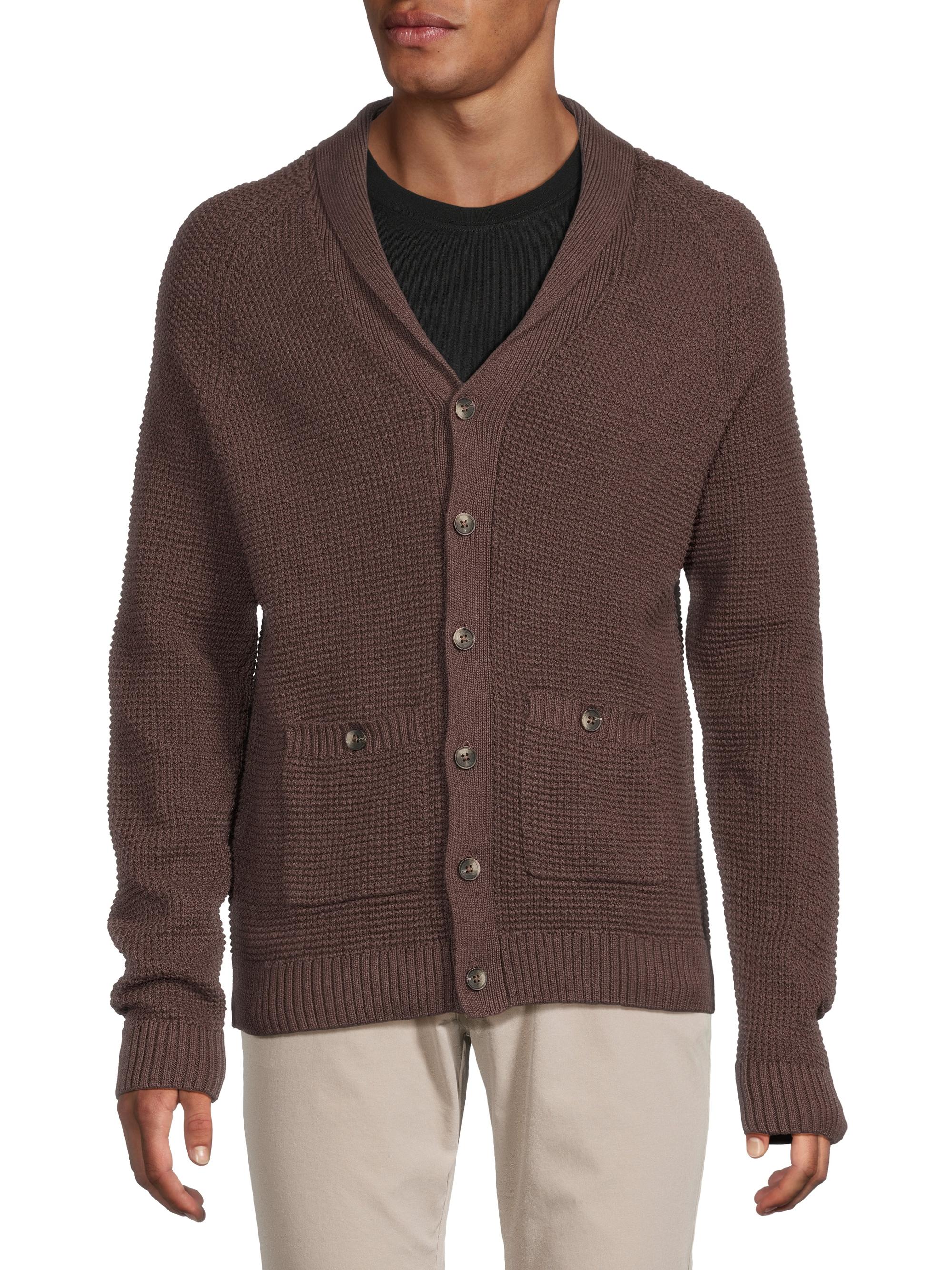 Click here for Saks Fifth Avenue Mens Waffle-Knit Cardigan - Espr... prices