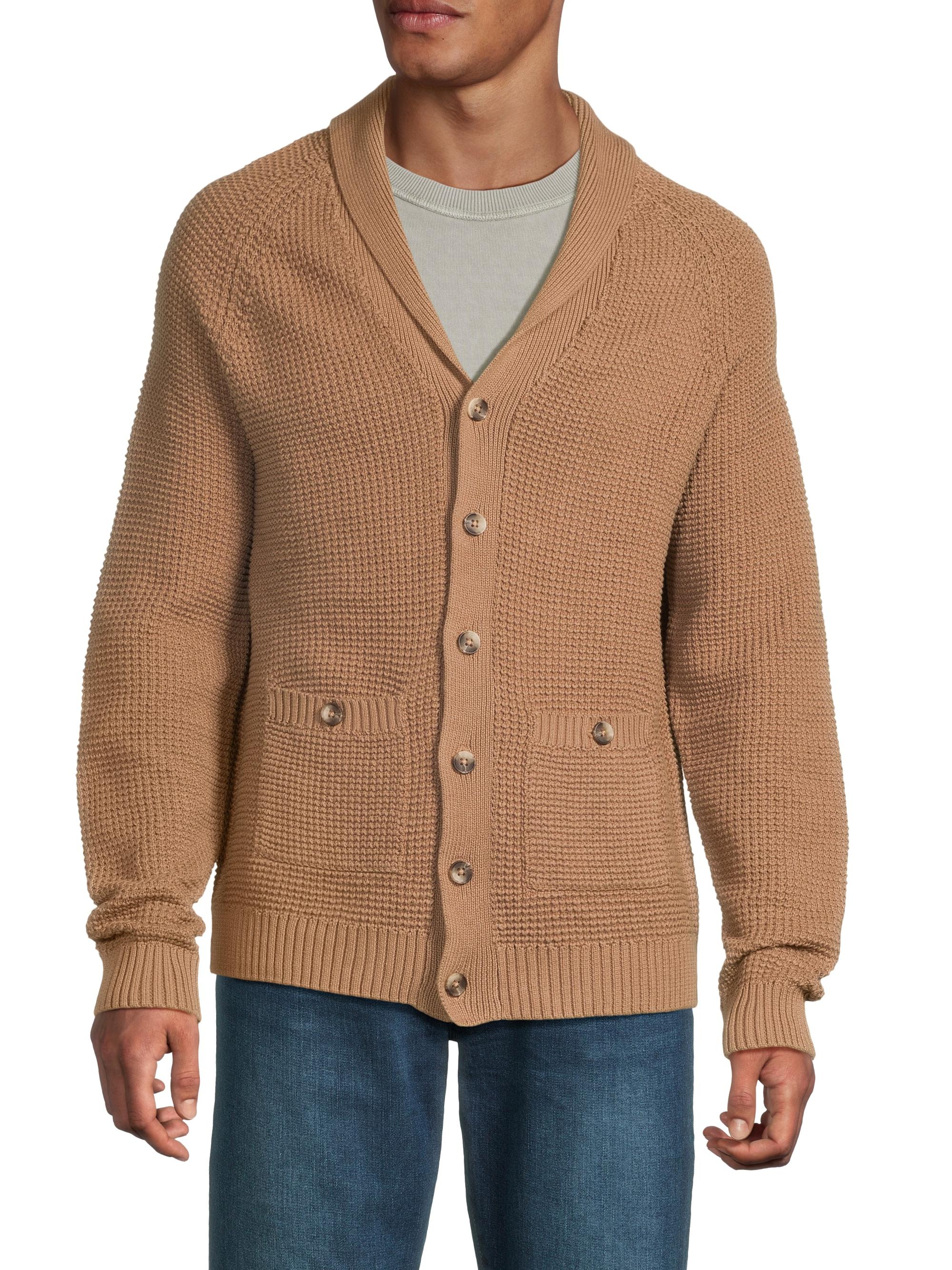 Click here for Saks Fifth Avenue Mens Waffle-Knit Cardigan - Sepi... prices