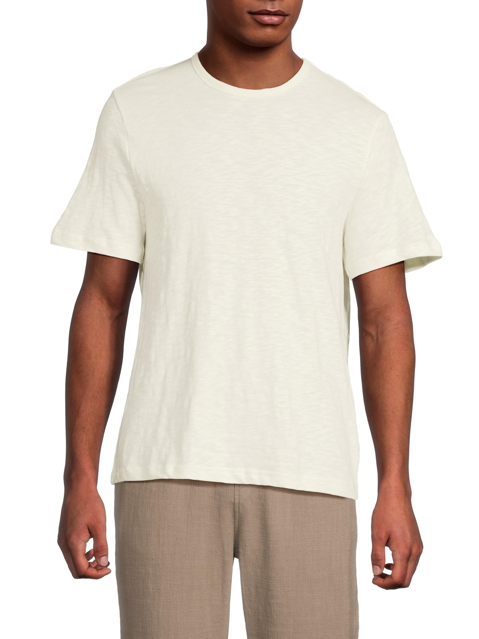 Click here for Onia Mens Slub Textured Cotton T-Shirt - Ecru - Si... prices
