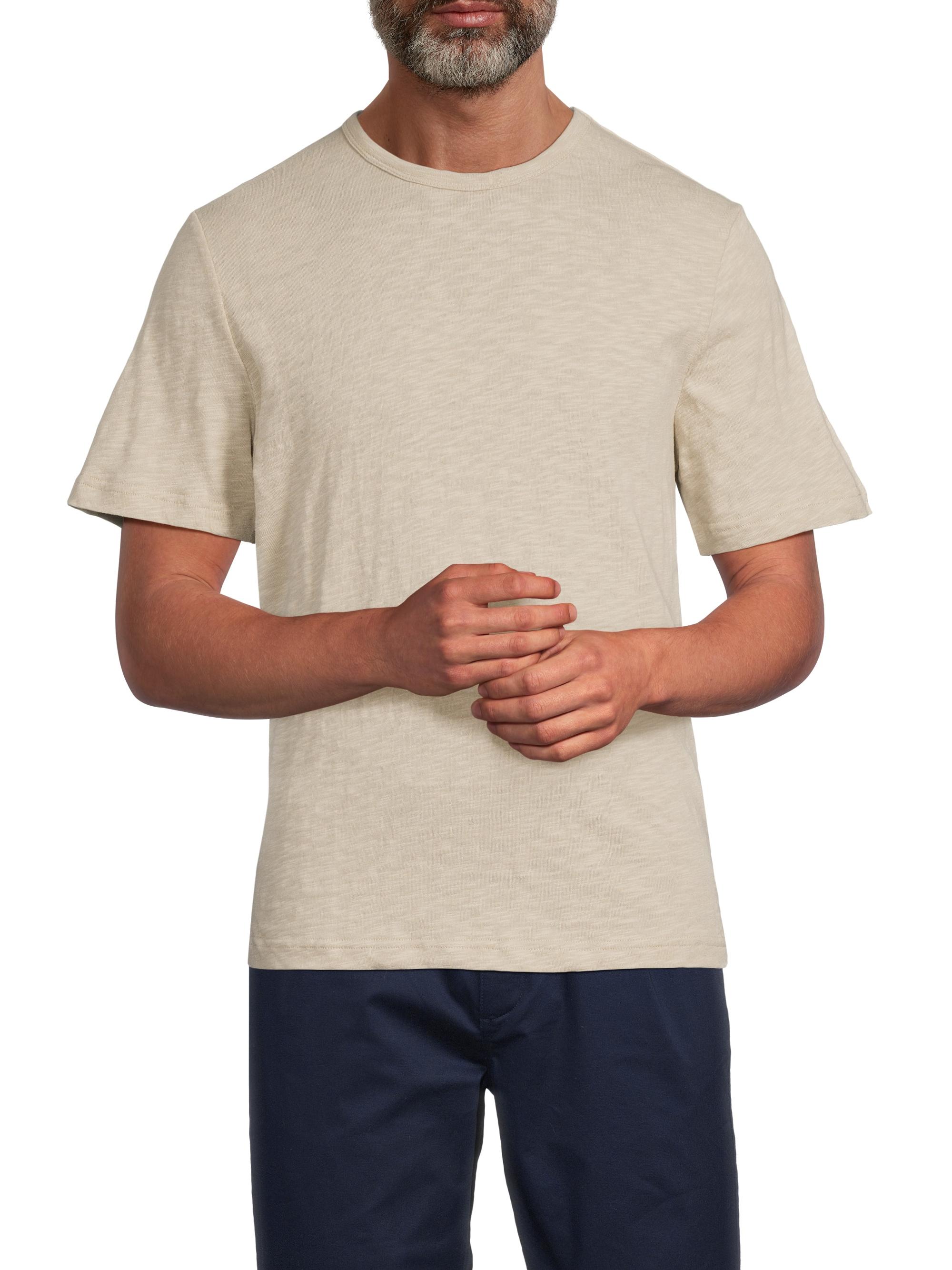 Click here for Onia Mens Slub Textured Cotton T-Shirt - Sand - Si... prices