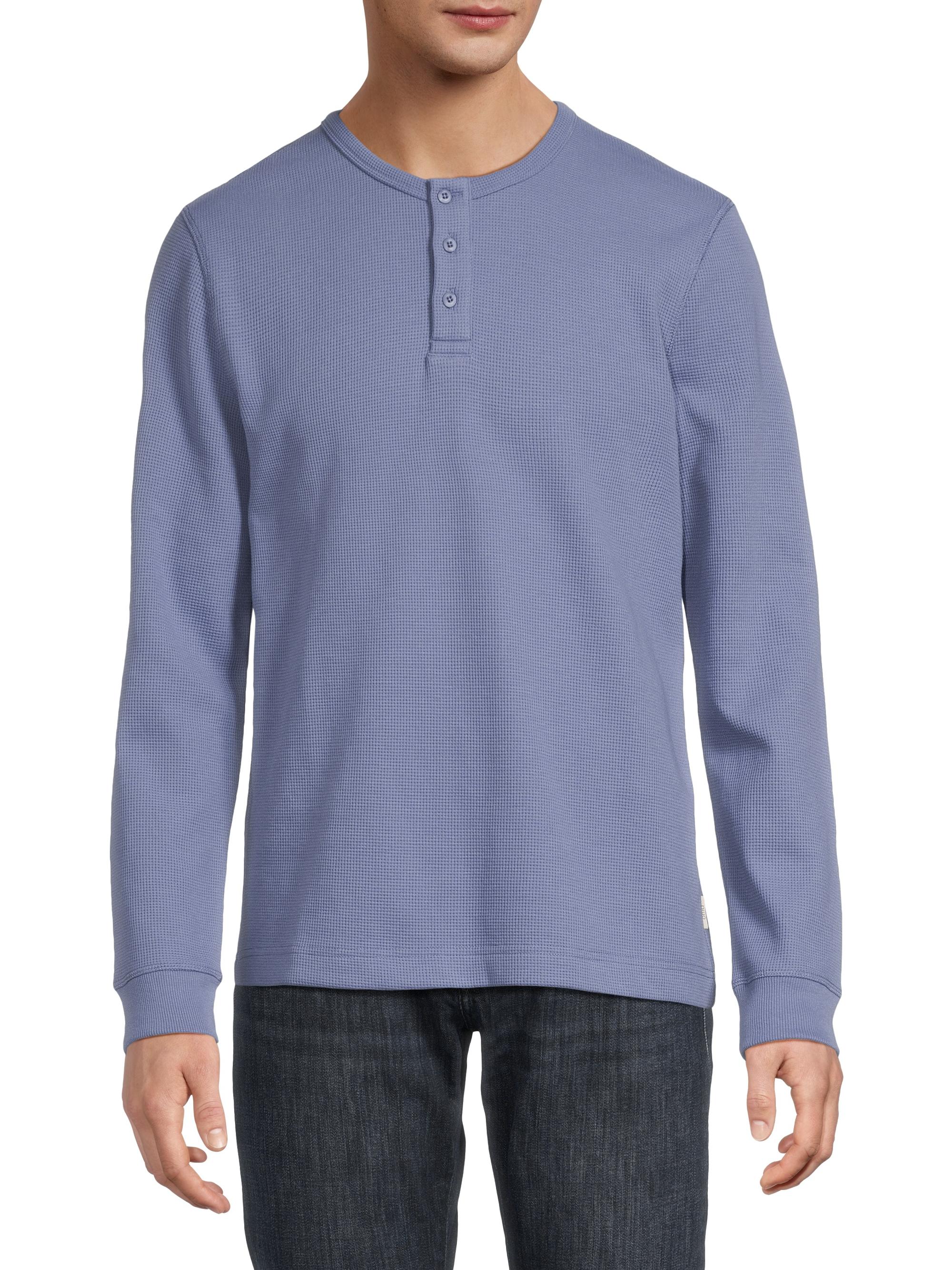 Click here for Onia Mens Waffle Henley Shirt - Indigo - Size L prices