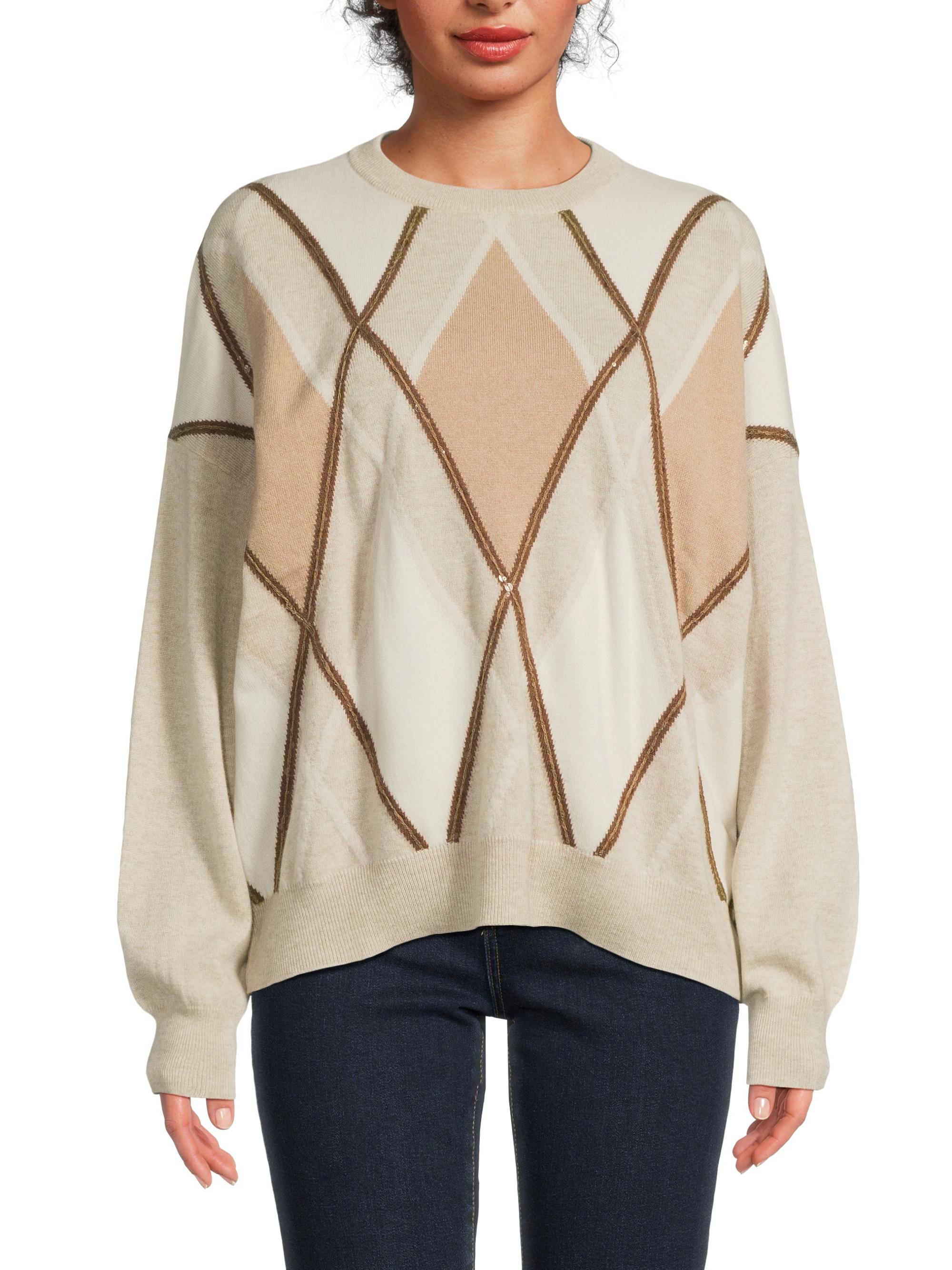 Click here for Brunello Cucinelli Womens Sequin-Trim Virgin-Wool... prices