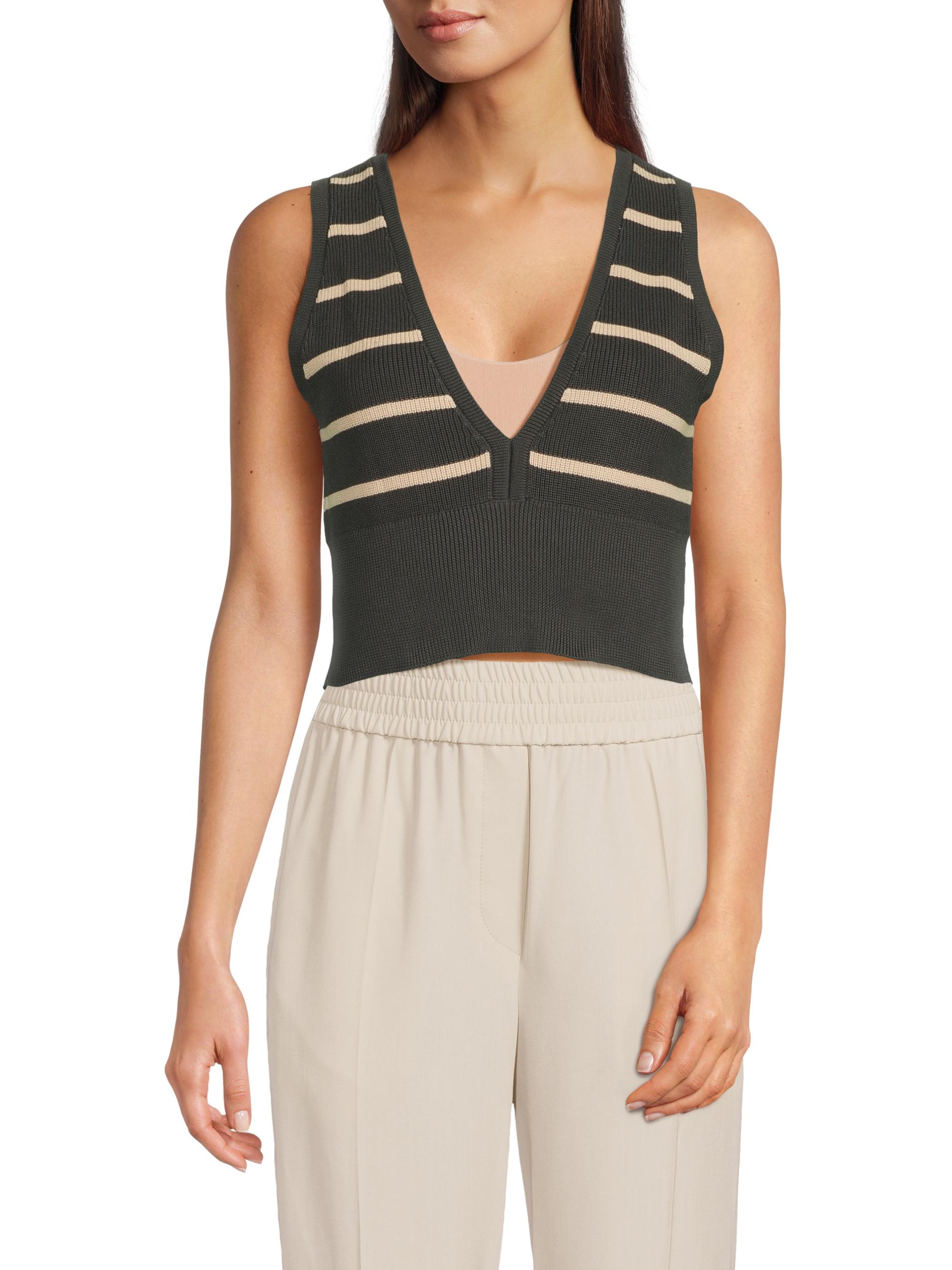 Click here for Brunello Cucinelli Womens Striped Cotton Knit Tank... prices