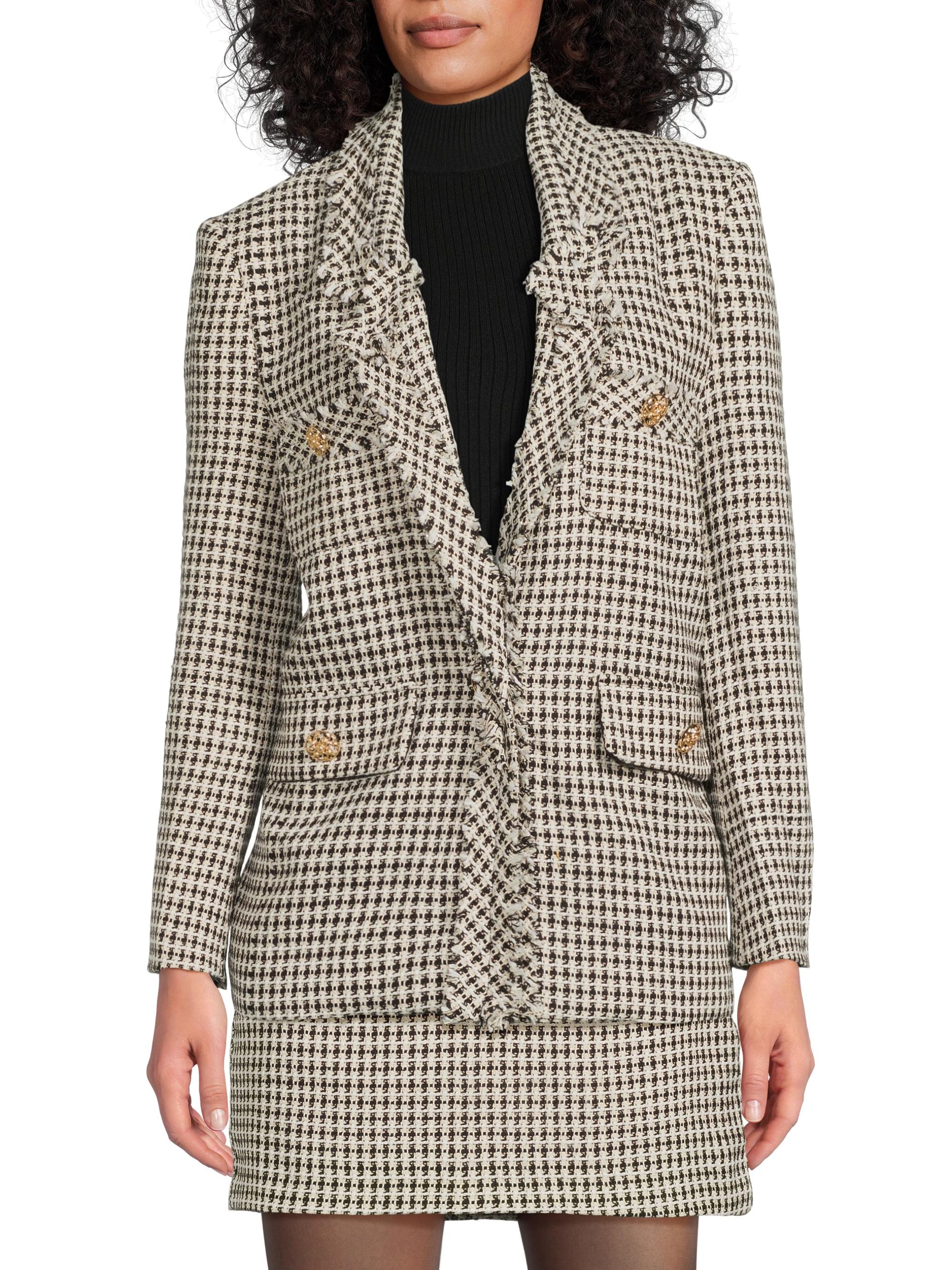Click here for Lea & Viola Womens Tweed Double-Breasted Blazer -... prices