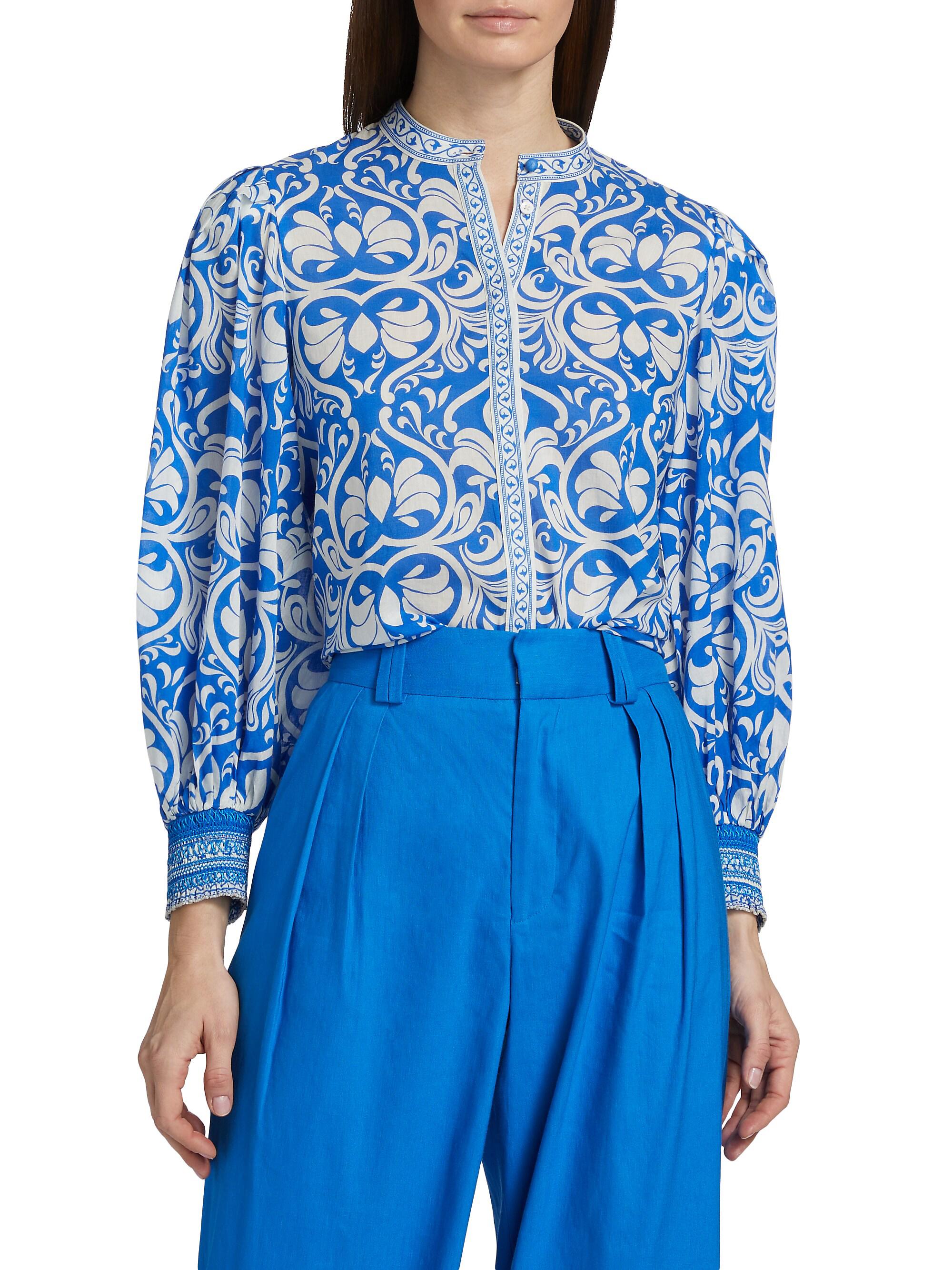 Click here for Alice + Olivia Womens April Blouson Cotton Top - S... prices