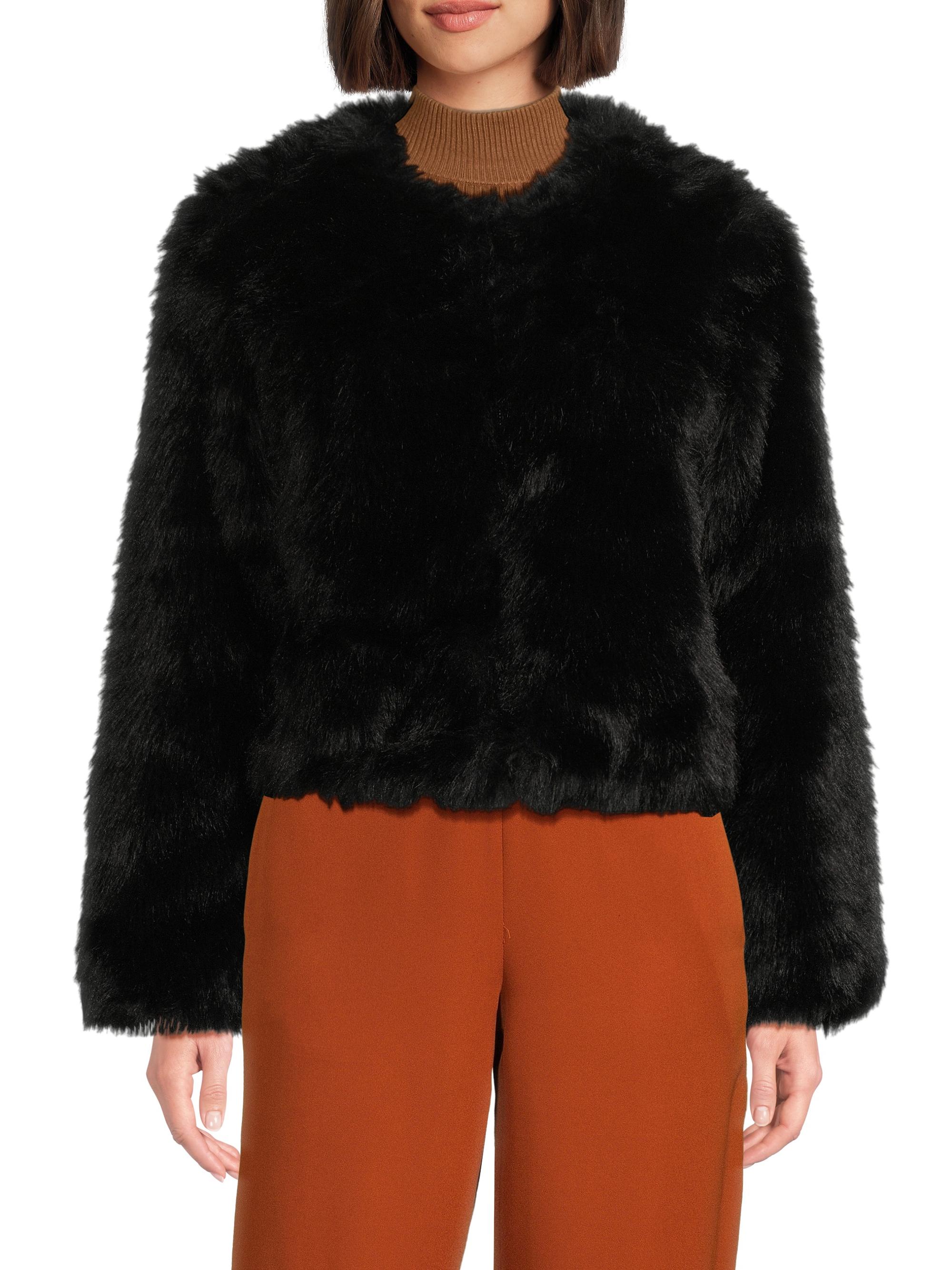 Click here for Walter Baker Womens Brielle Faux Fur Jacket - Blac... prices