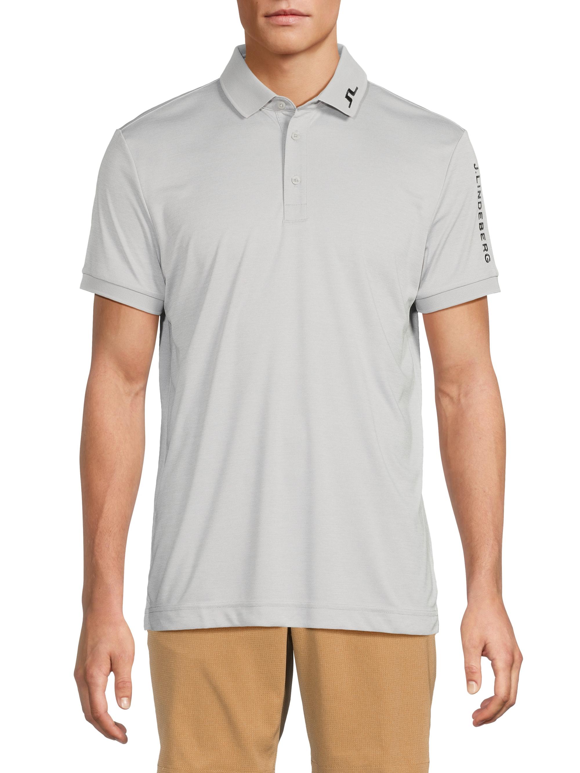 Click here for J. Lindeberg Mens Tour Tech Polo Shirt - Light Gre... prices