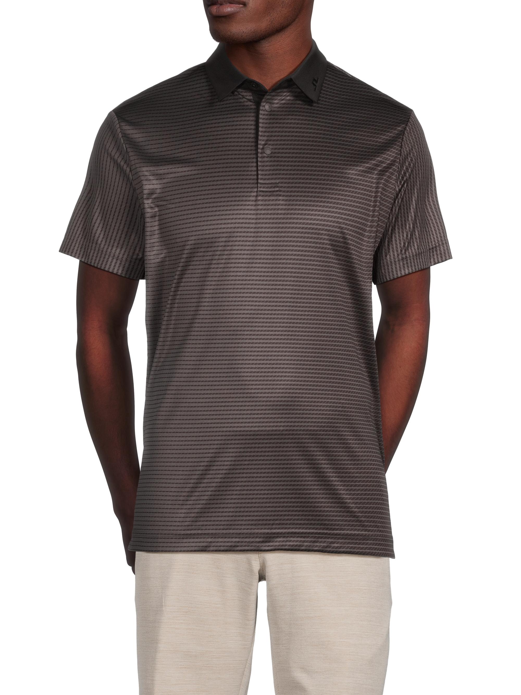 Click here for J. Lindeberg Mens Marvin Striped Polo Shirt - Asph... prices