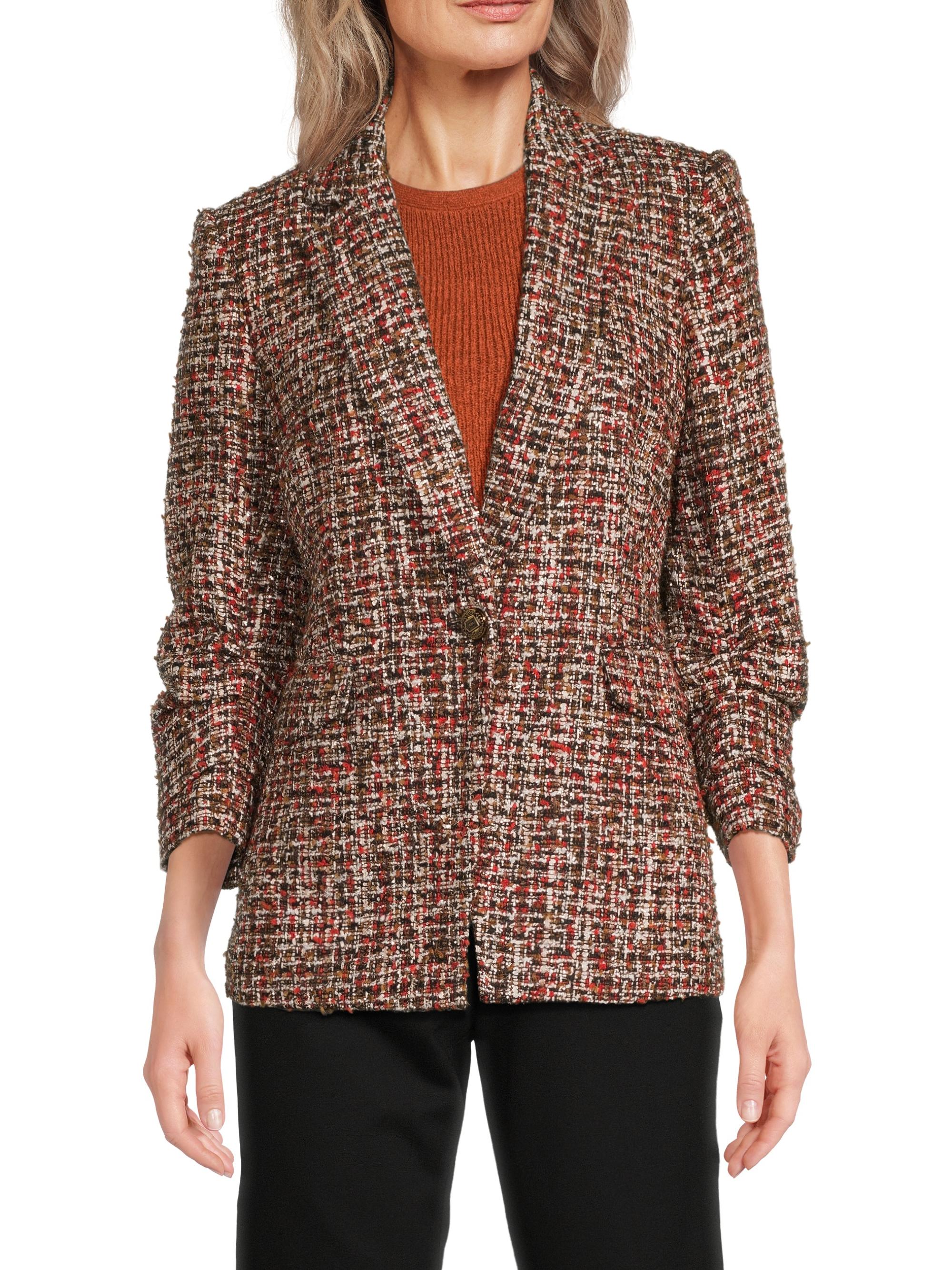 Click here for Karl Lagerfeld Paris Womens Tweed Single-Breasted... prices