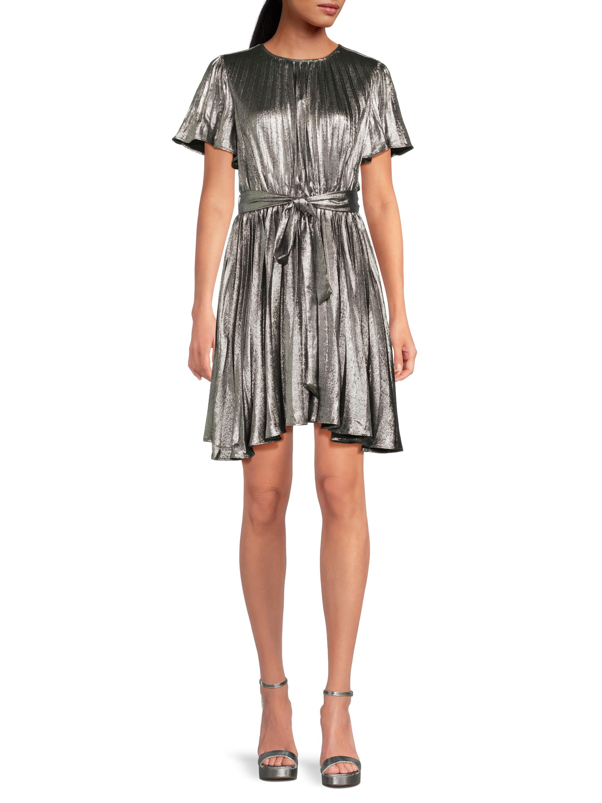 Click here for Sam Edelman Womens Foil Plissé Self-Tie Belt A-Lin... prices