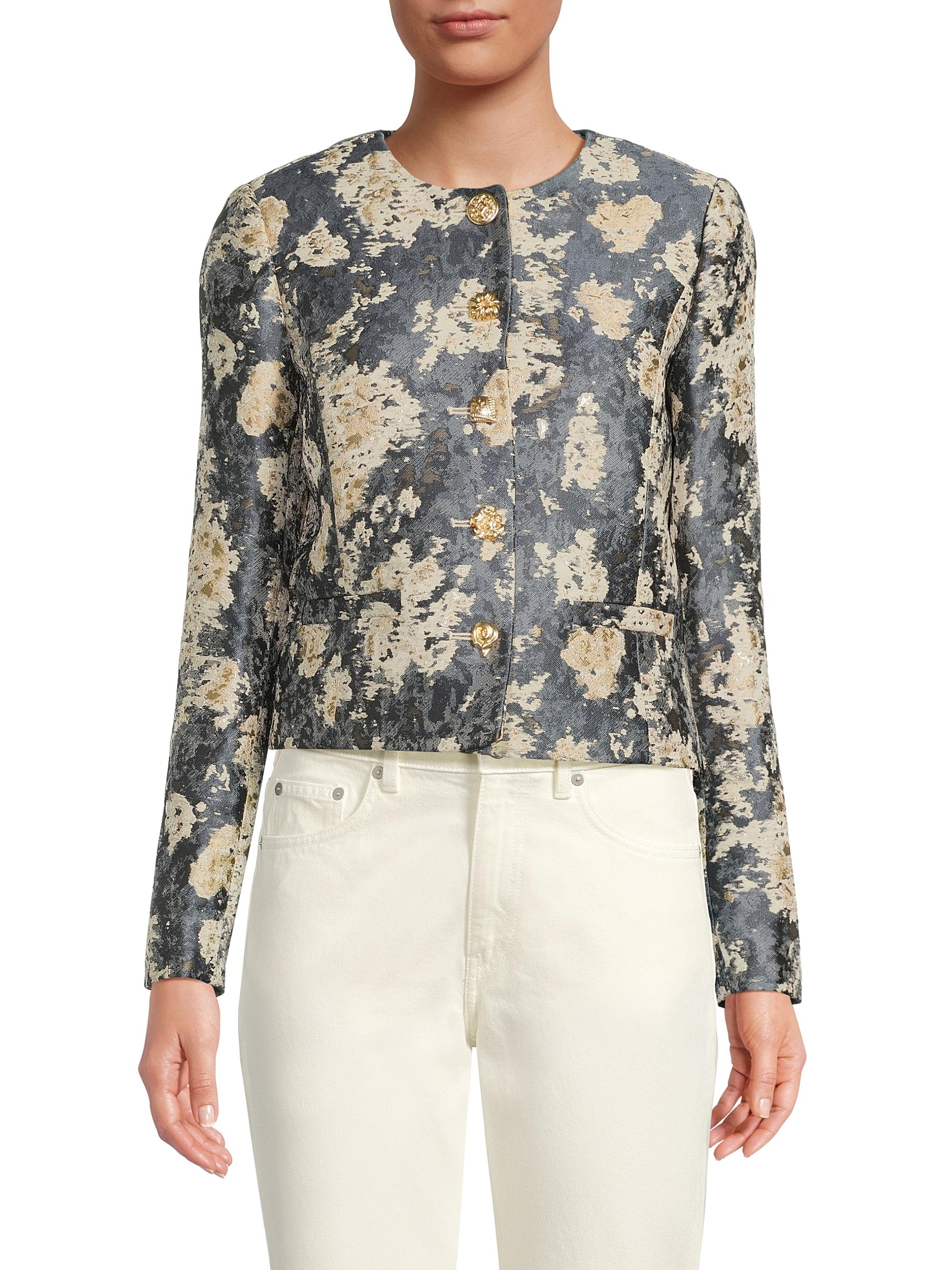 Click here for Karl Lagerfeld Paris Womens Floral Jacquard Jacket... prices