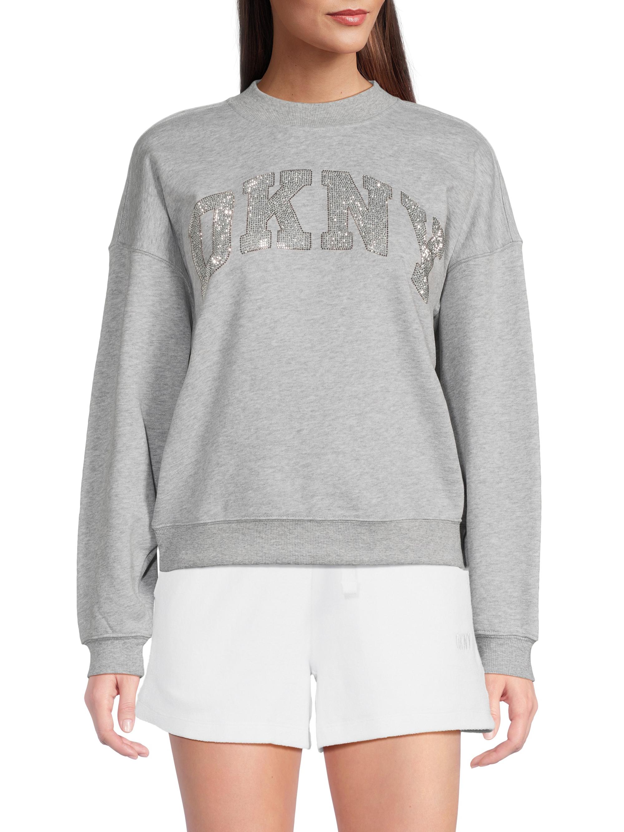 Click here for Dkny Sport Womens Rhinestone Logo Sweatshirt - Pea... prices