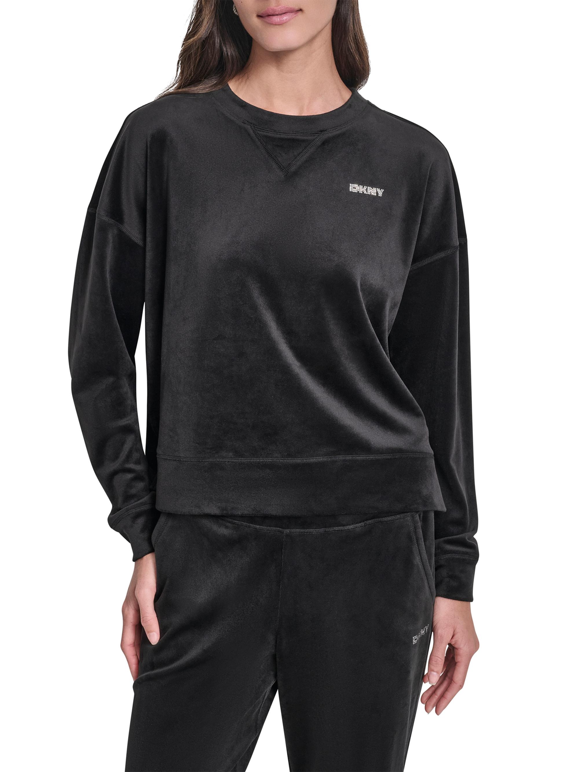 Click here for Dkny Womens Logo Drop Shoulder Sweatshirt - Black... prices