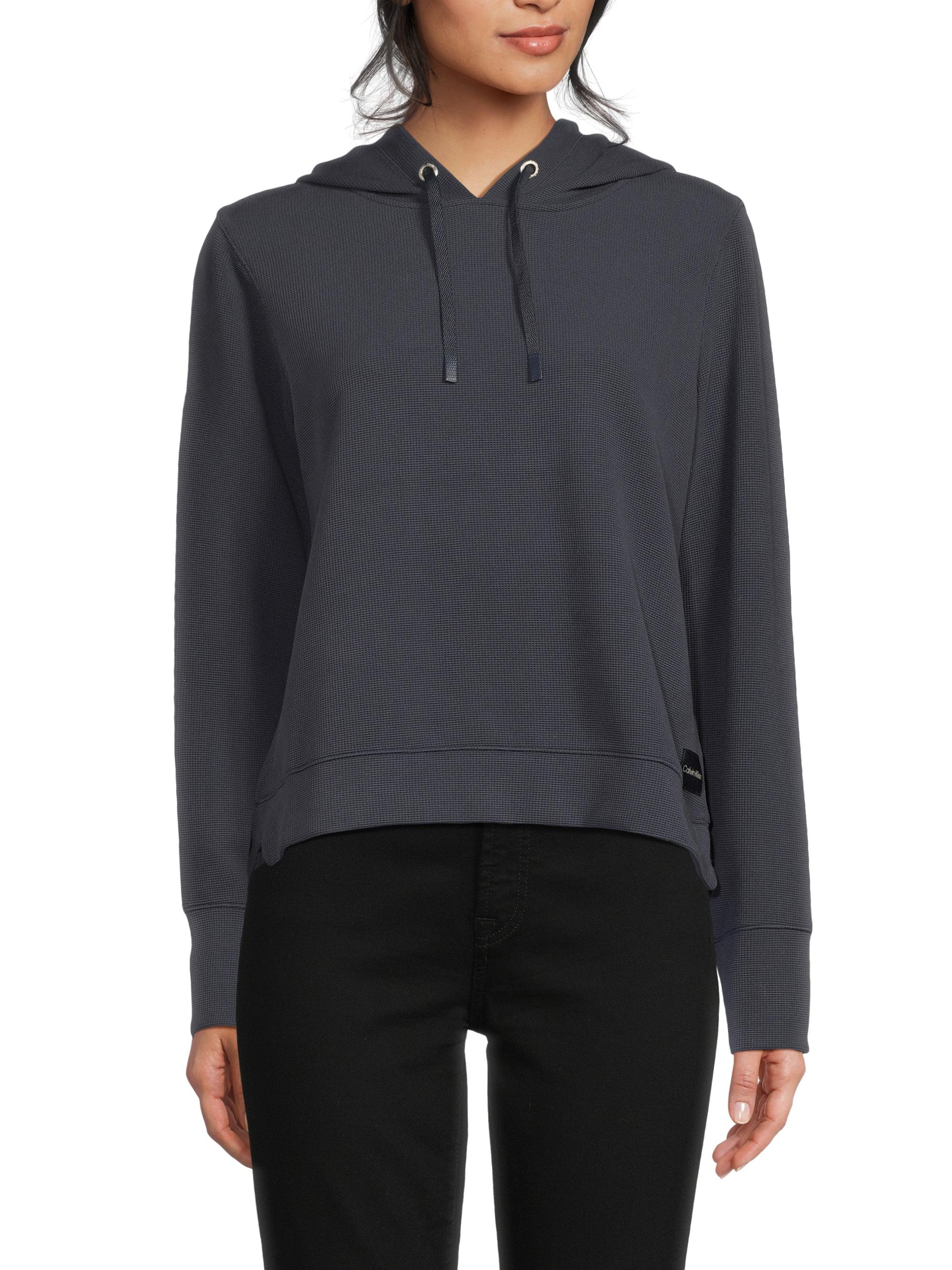 Click here for Calvin Klein Womens Solid Cropped Hoodie - Inkwell... prices