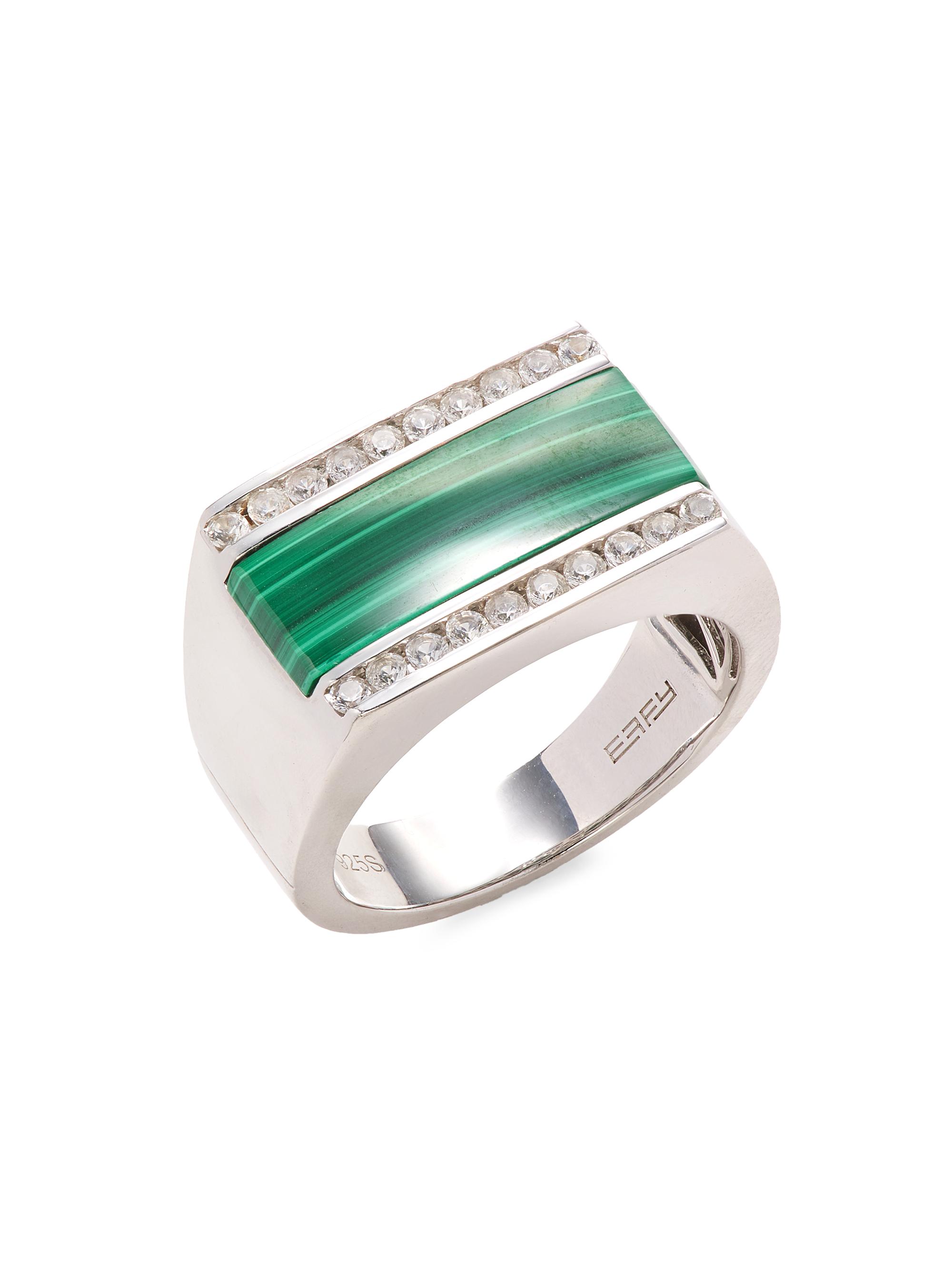 Click here for Effy Mens Sterling Silver & 4.55 TCW Malachite & W... prices