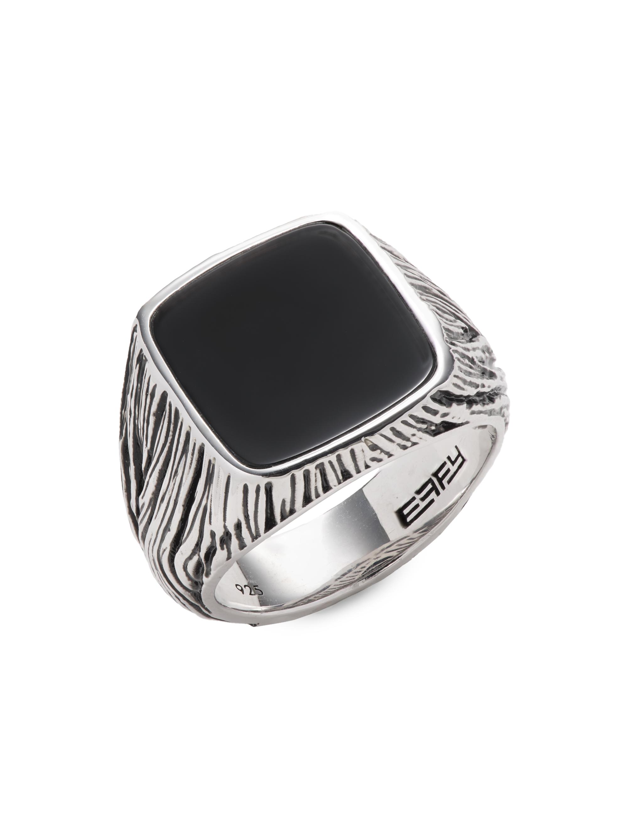 Click here for Effy Mens Sterling Silver & 5.30 TCW Onyx Ring - S... prices