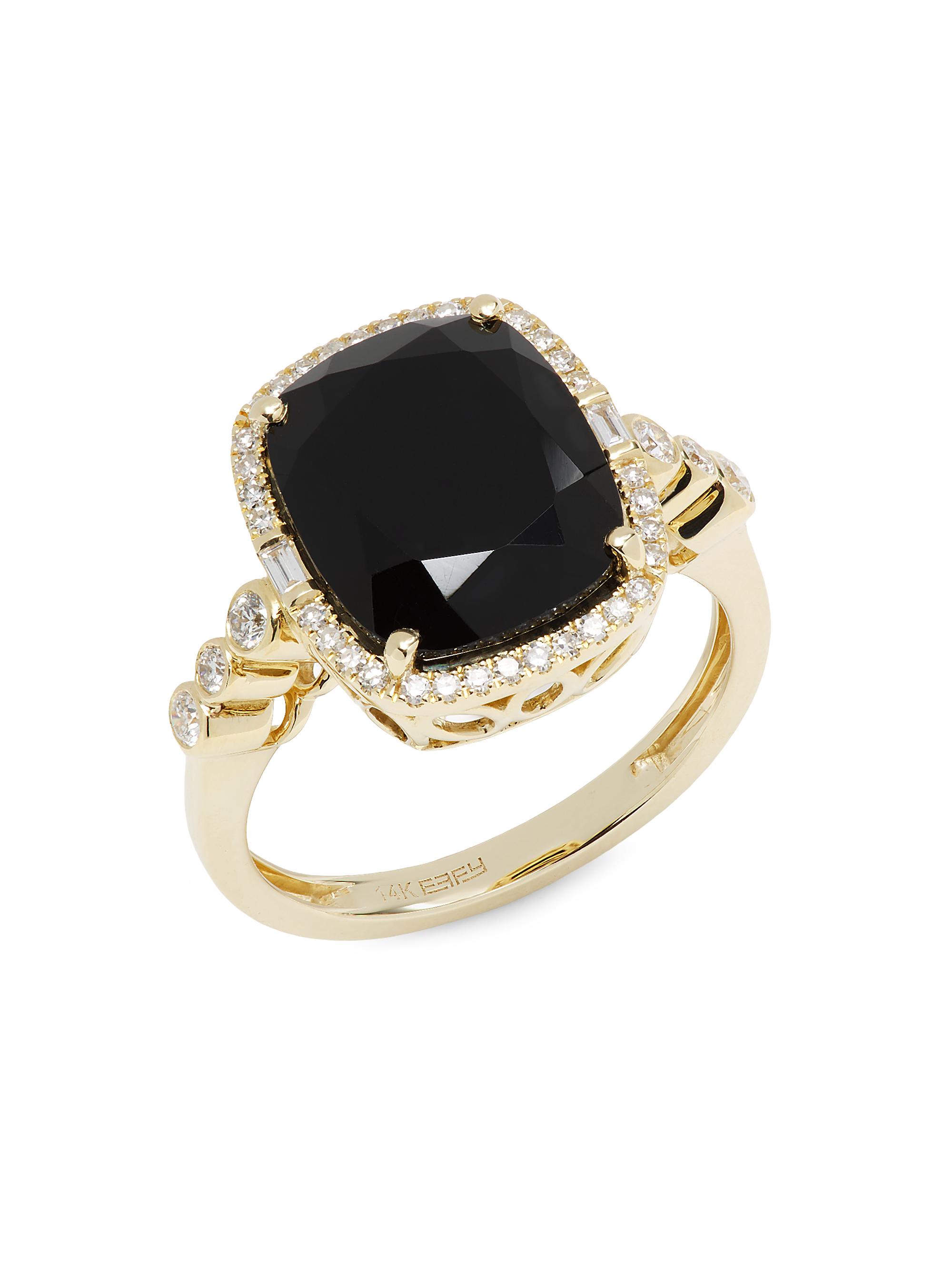Click here for Effy Womens 14K Yellow Gold  5.00 TCW Onyx & 0.29... prices