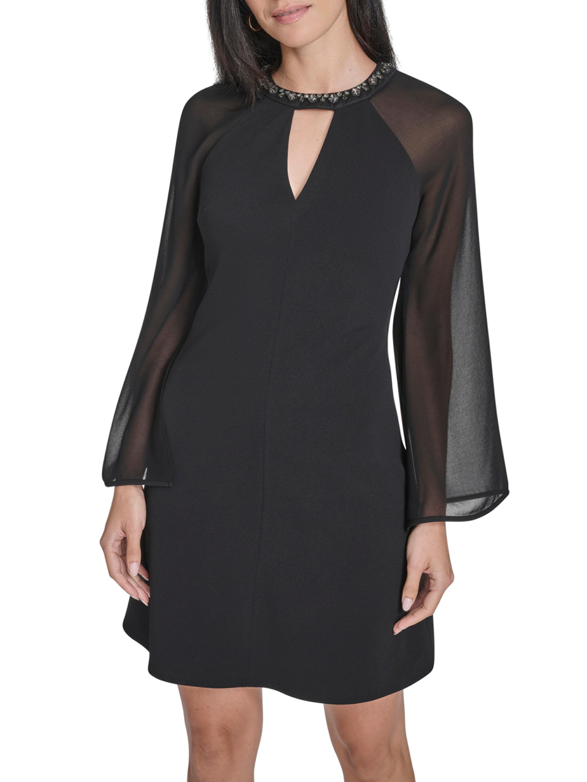 Click here for Halston Womens Embellished Sheath Minidress - Blac... prices