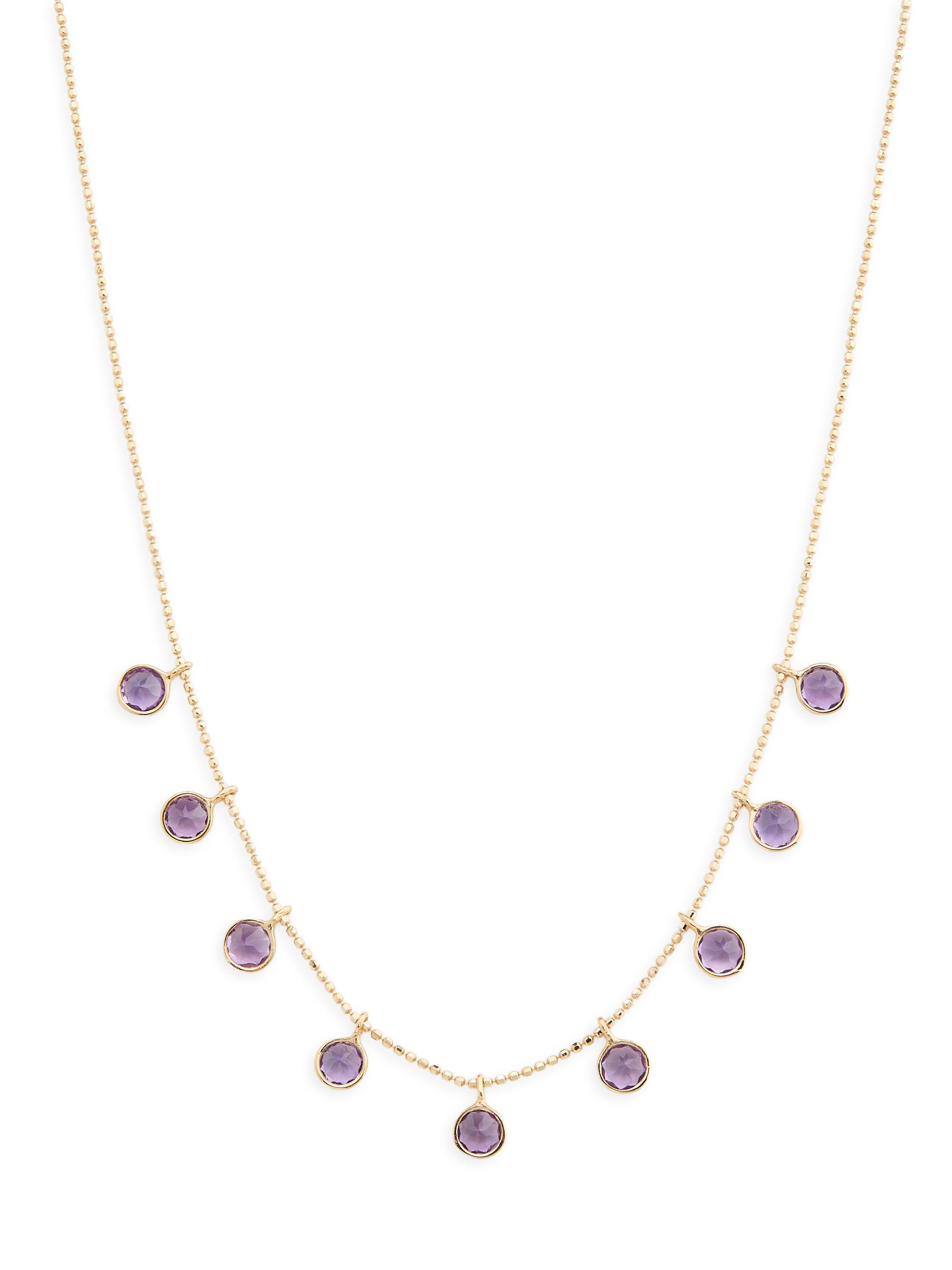 Click here for Effy Womens 14K Yellow Gold & Amethyst Necklace -... prices