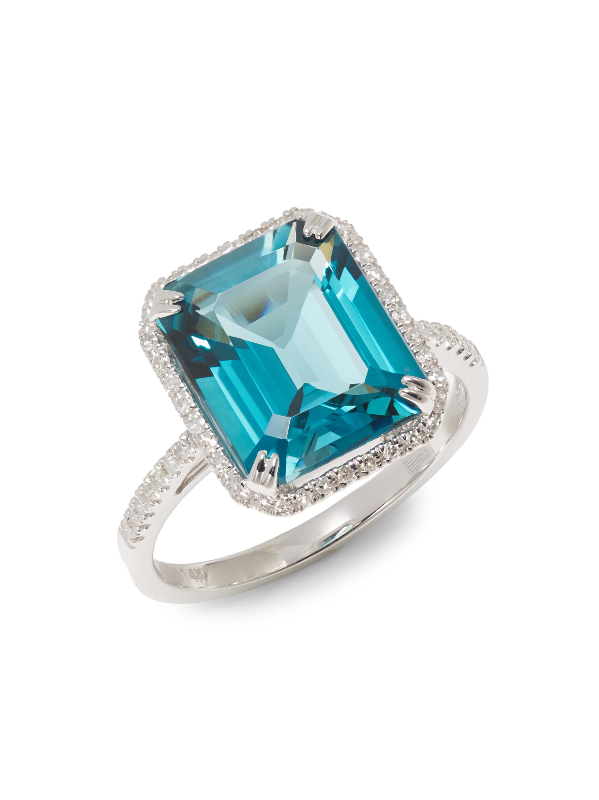 Click here for Effy Womens 14K White Gold  London Blue Topaz & 0.... prices