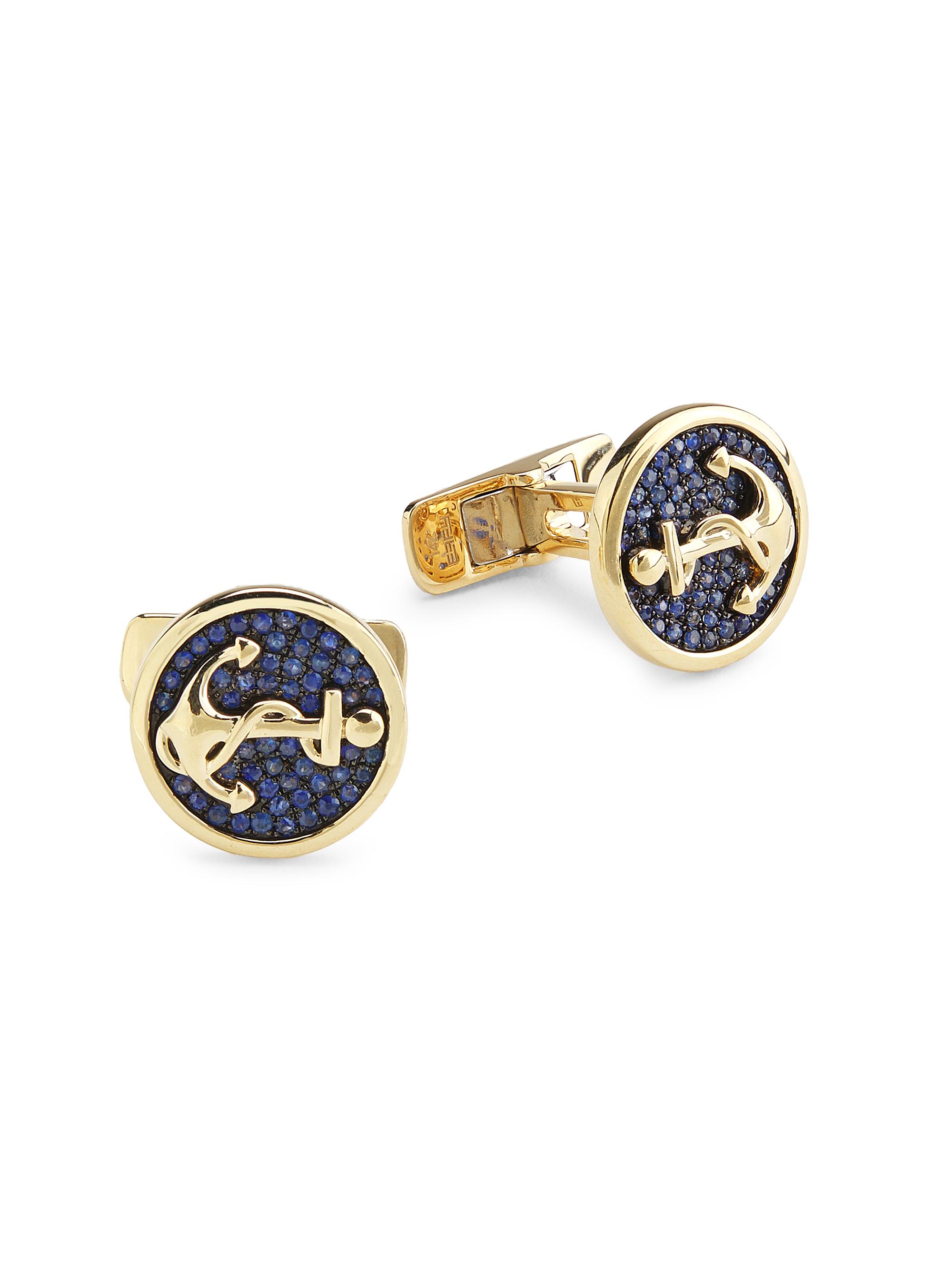 Click here for Effy Mens 14K Yellow Gold & Sapphire Cufflinks - Y... prices